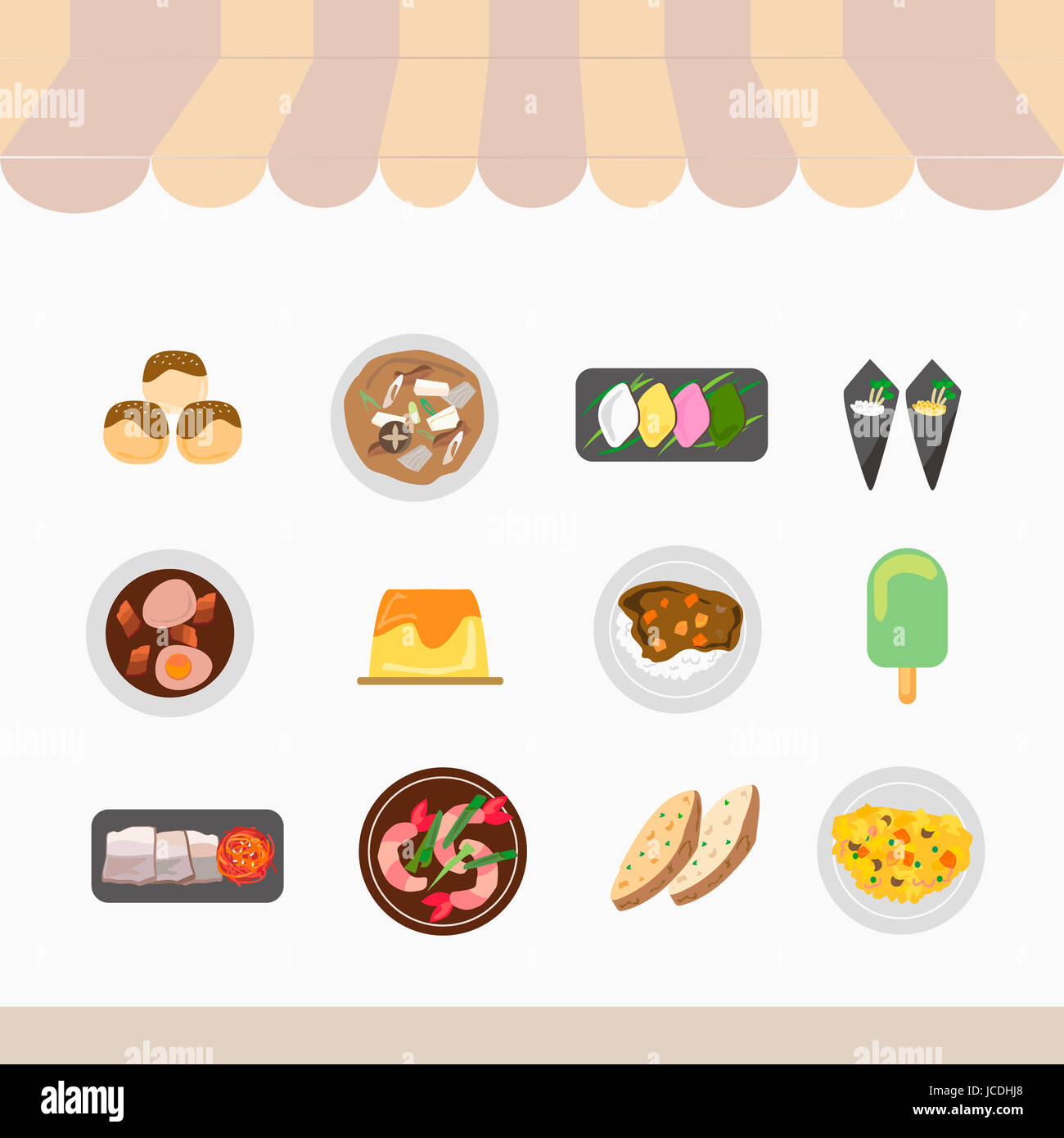 Icon set of various food Stock Photo - Alamy