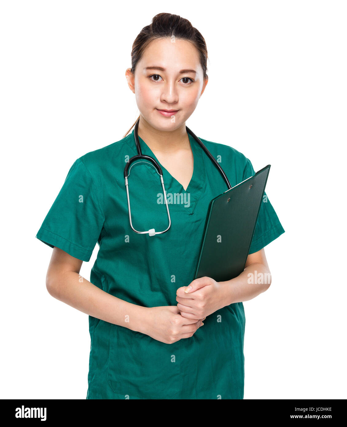 Indonesian mixed race medical doctor with folder Stock Photo - Alamy
