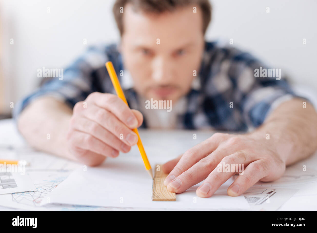 Male hands drawing construction plan hi-res stock photography and ...