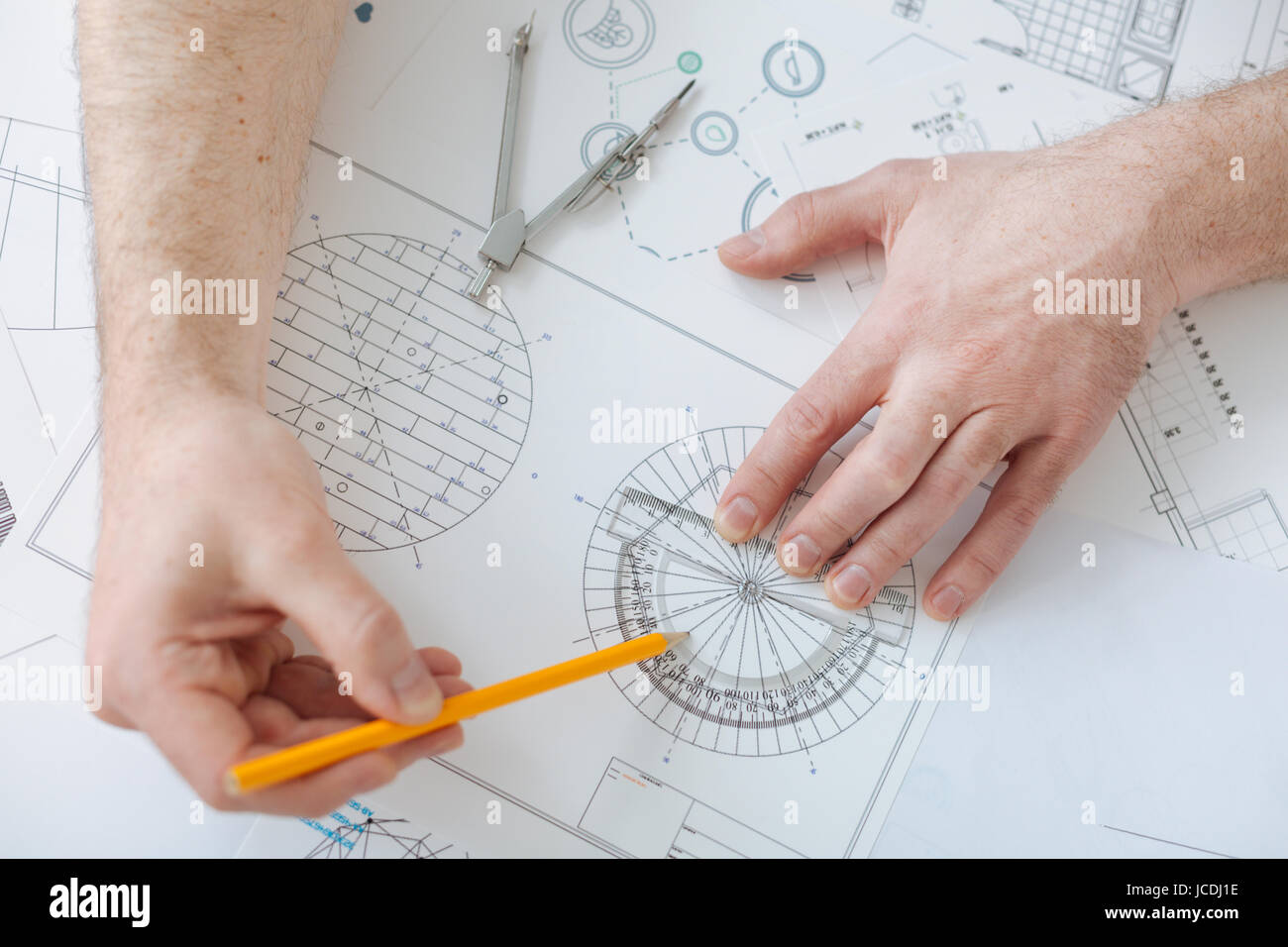 Top view photo of drawing process Stock Photo - Alamy