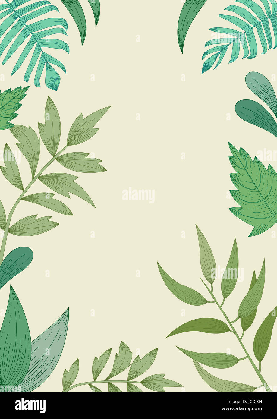 Illustration of green leaves Stock Photo - Alamy