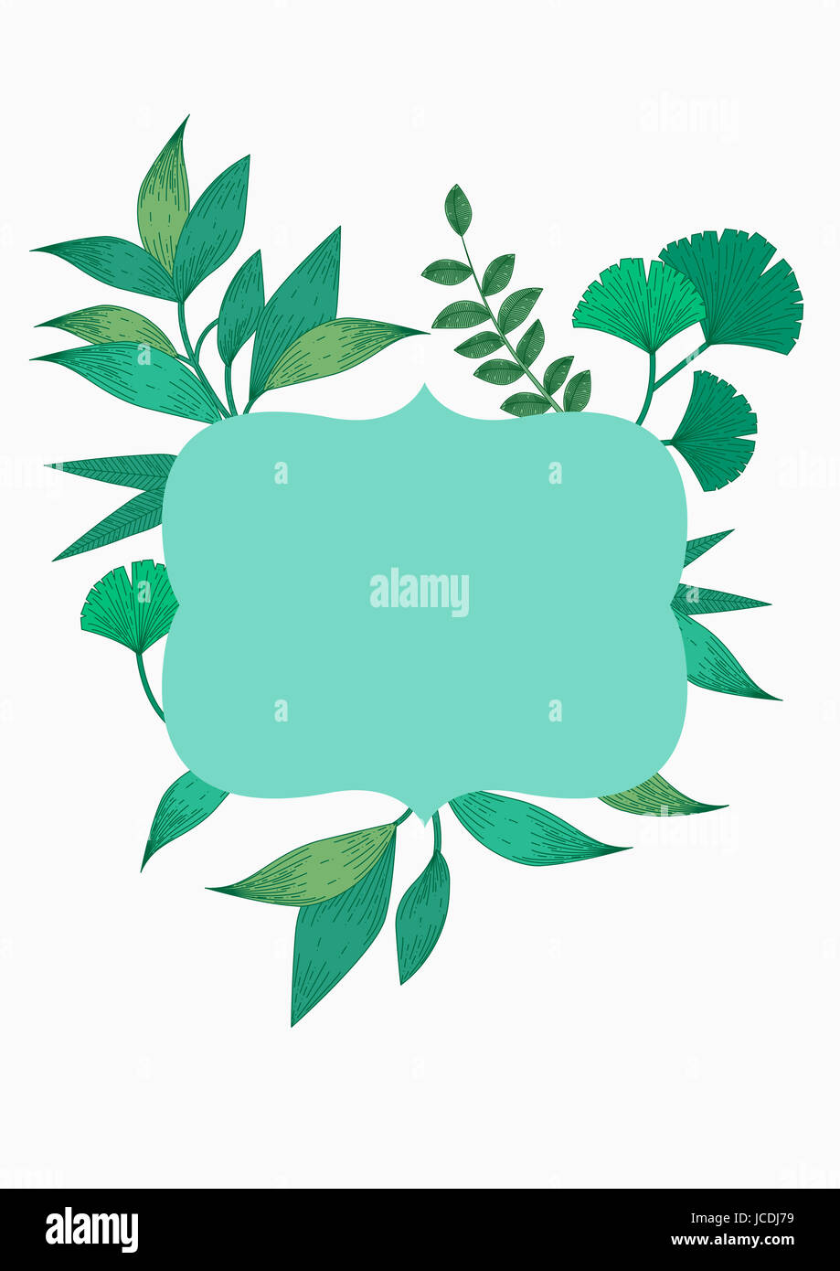 Typographic green leaves Stock Photo - Alamy