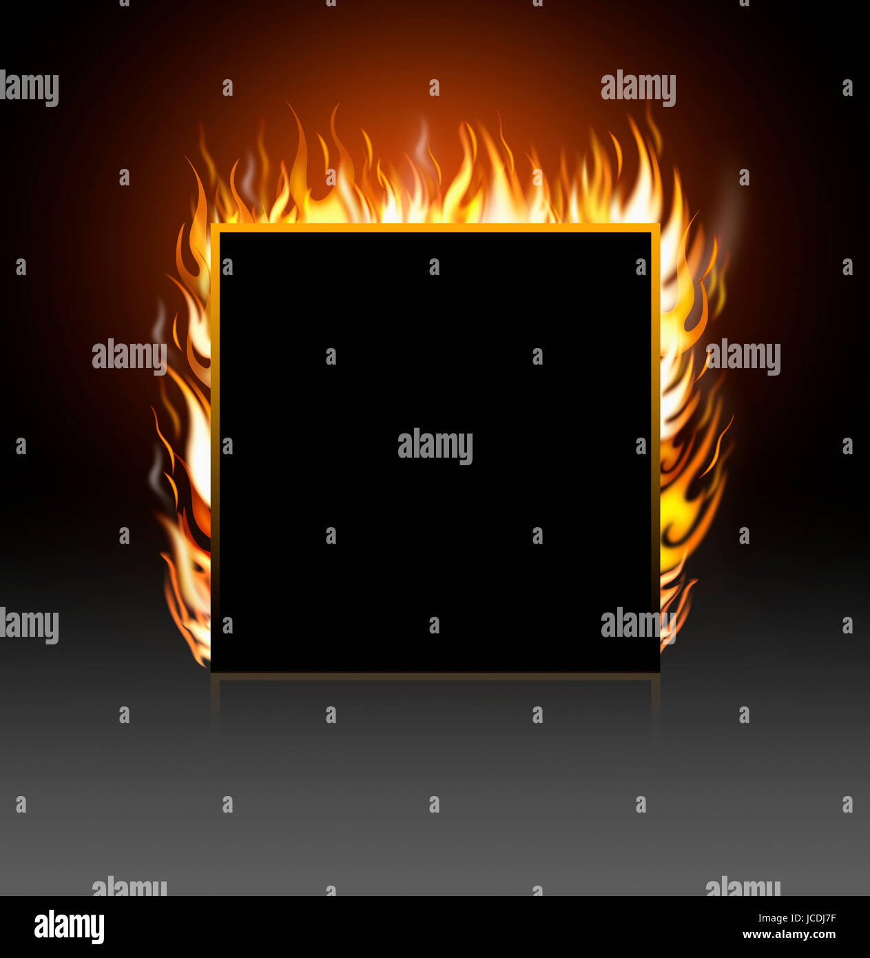 Square frame with flames Stock Photo - Alamy