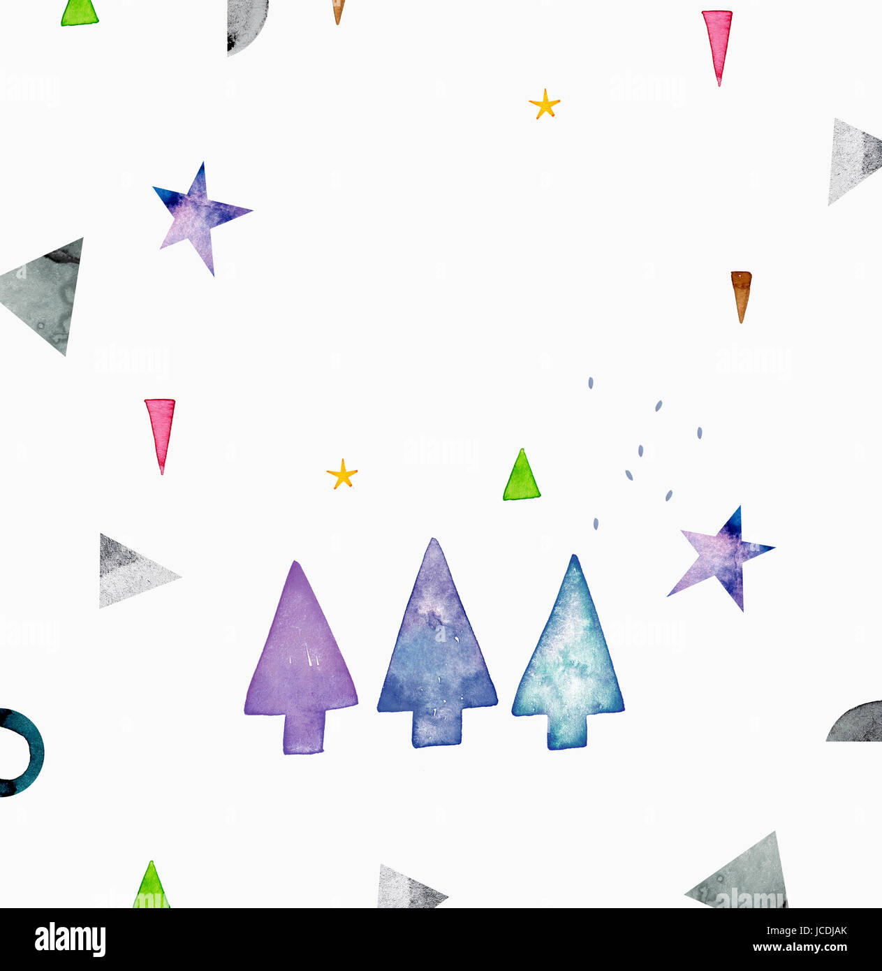 Watercolor background for December Stock Photo - Alamy