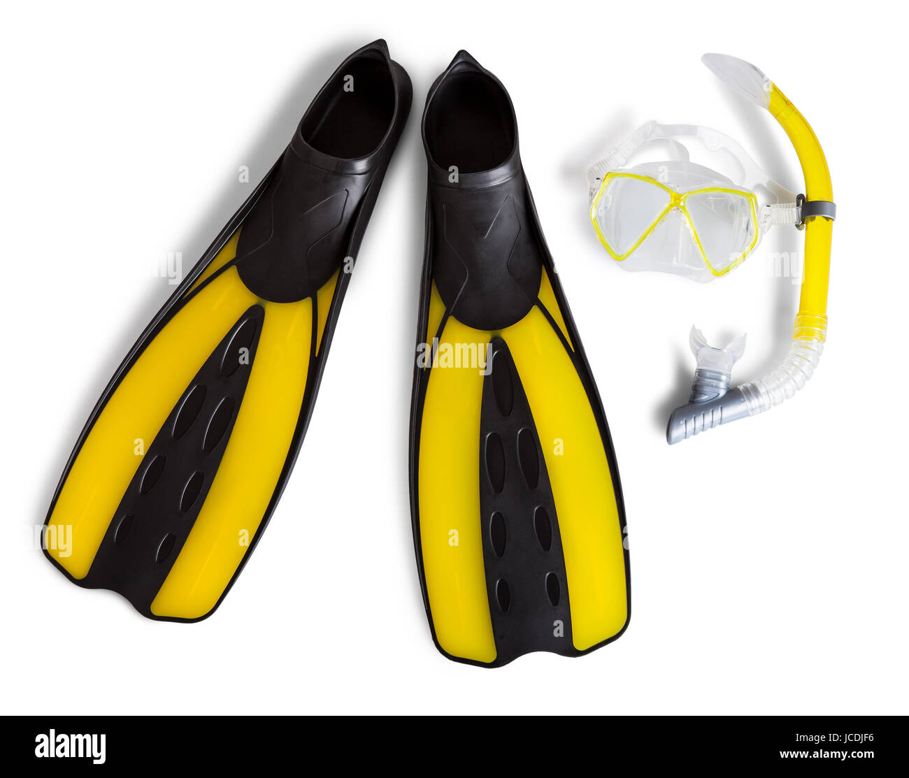 Flippers and snorkel. Isolated on white background Stock Photo - Alamy