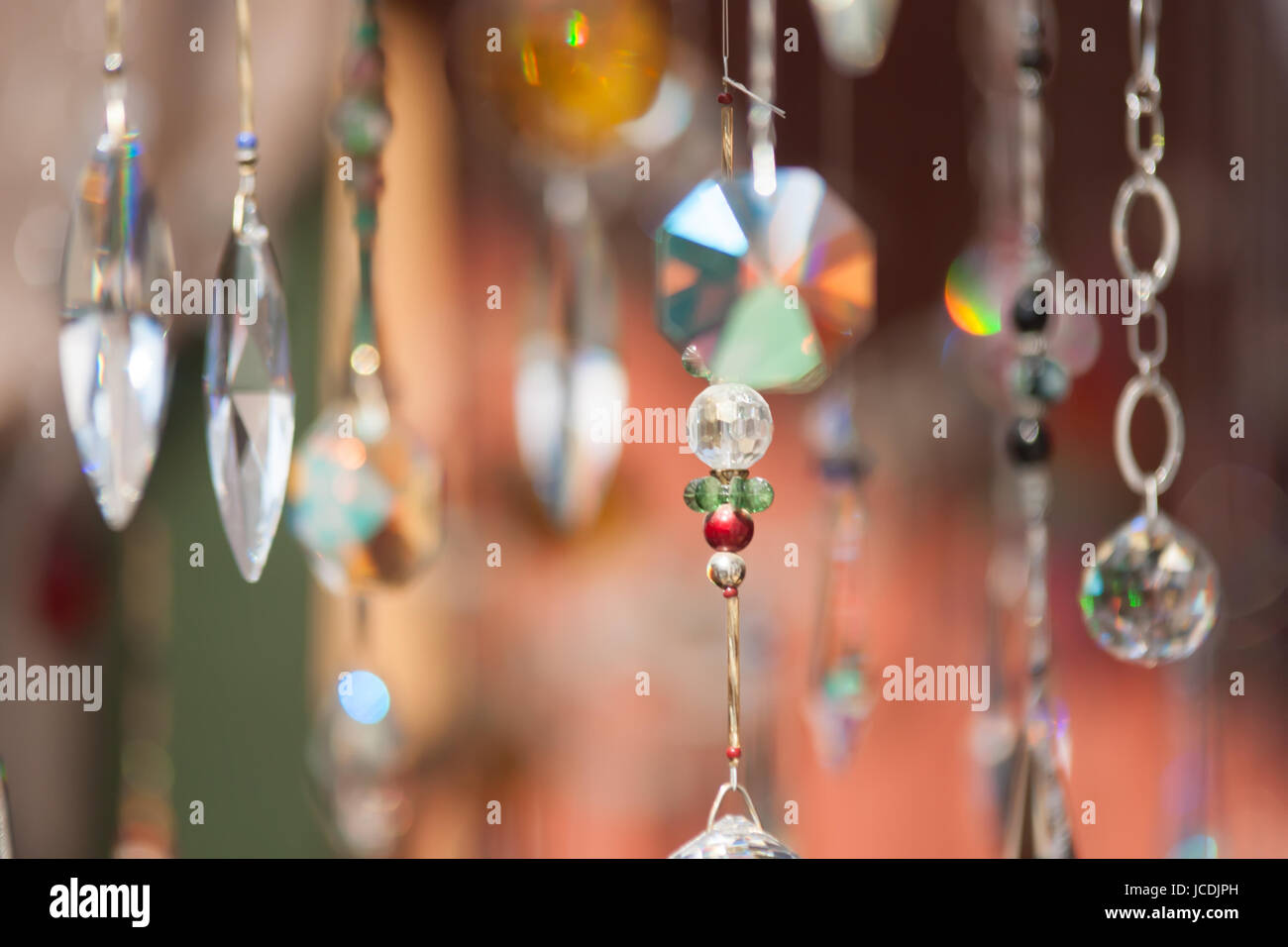 abstract crystals hanging and sparkling dangling background Stock Photo ...