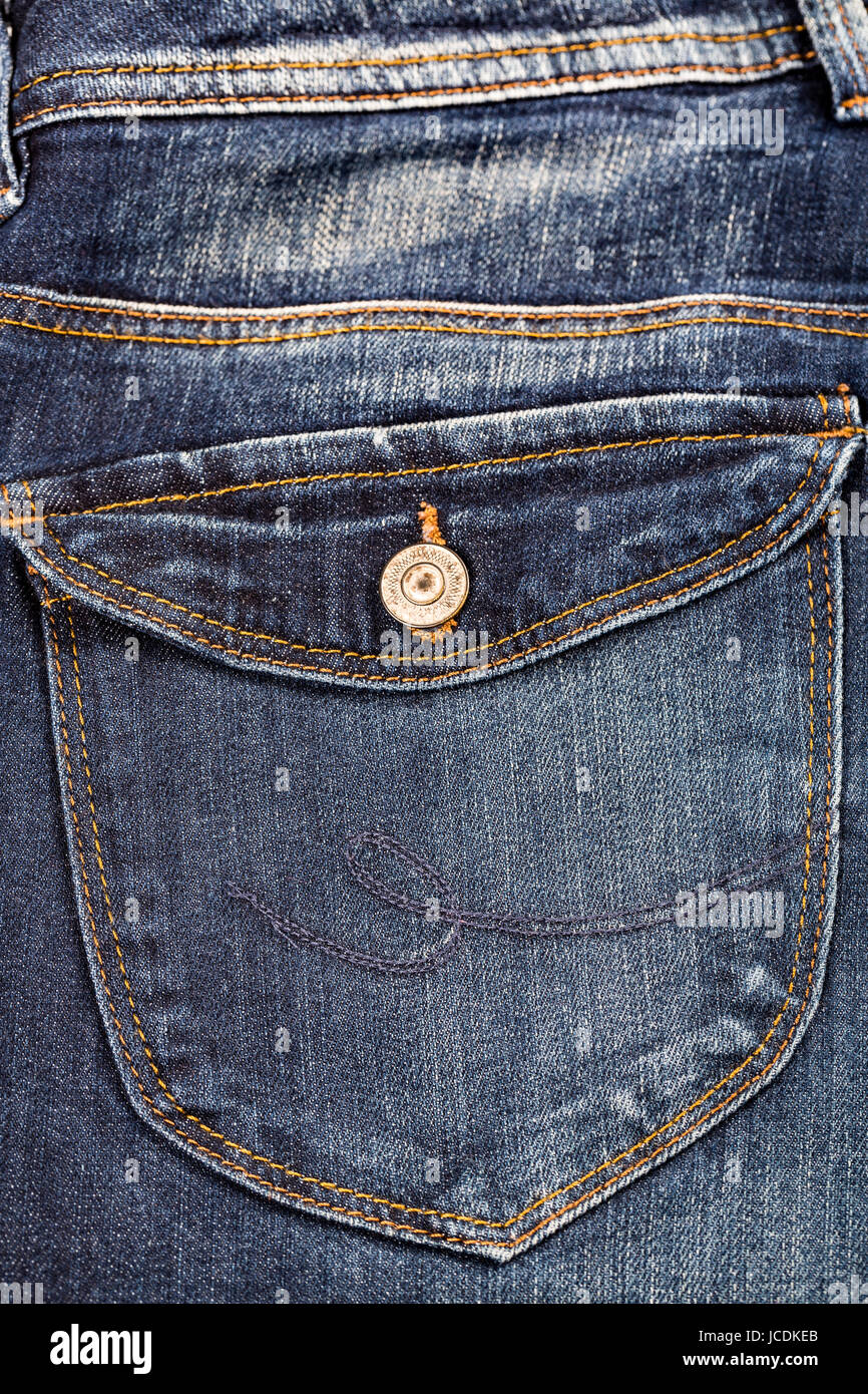 Blue denim Jeans pocket close-up background and textured Stock Photo ...