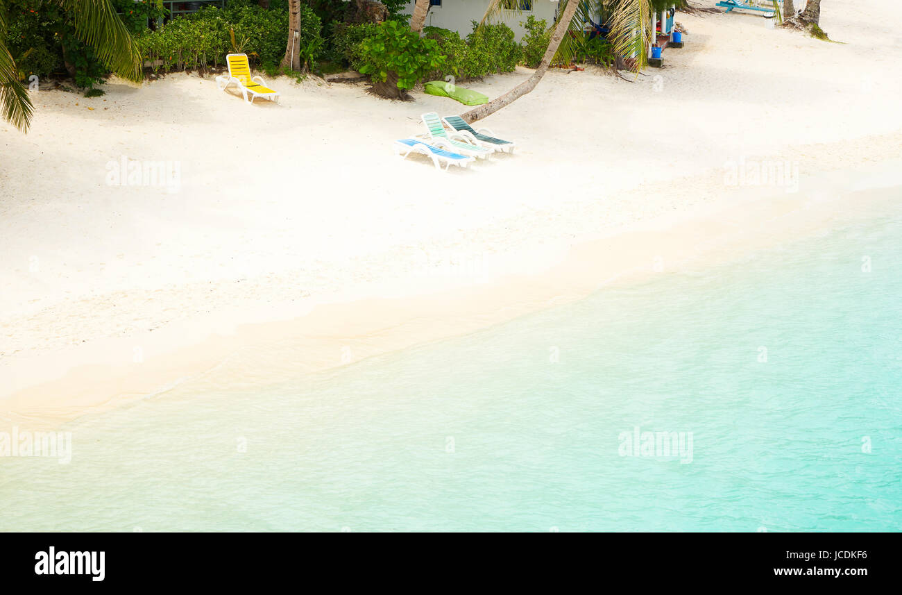 Beautiful beach aerial view over a Rawa island. White sandy beach seen ...