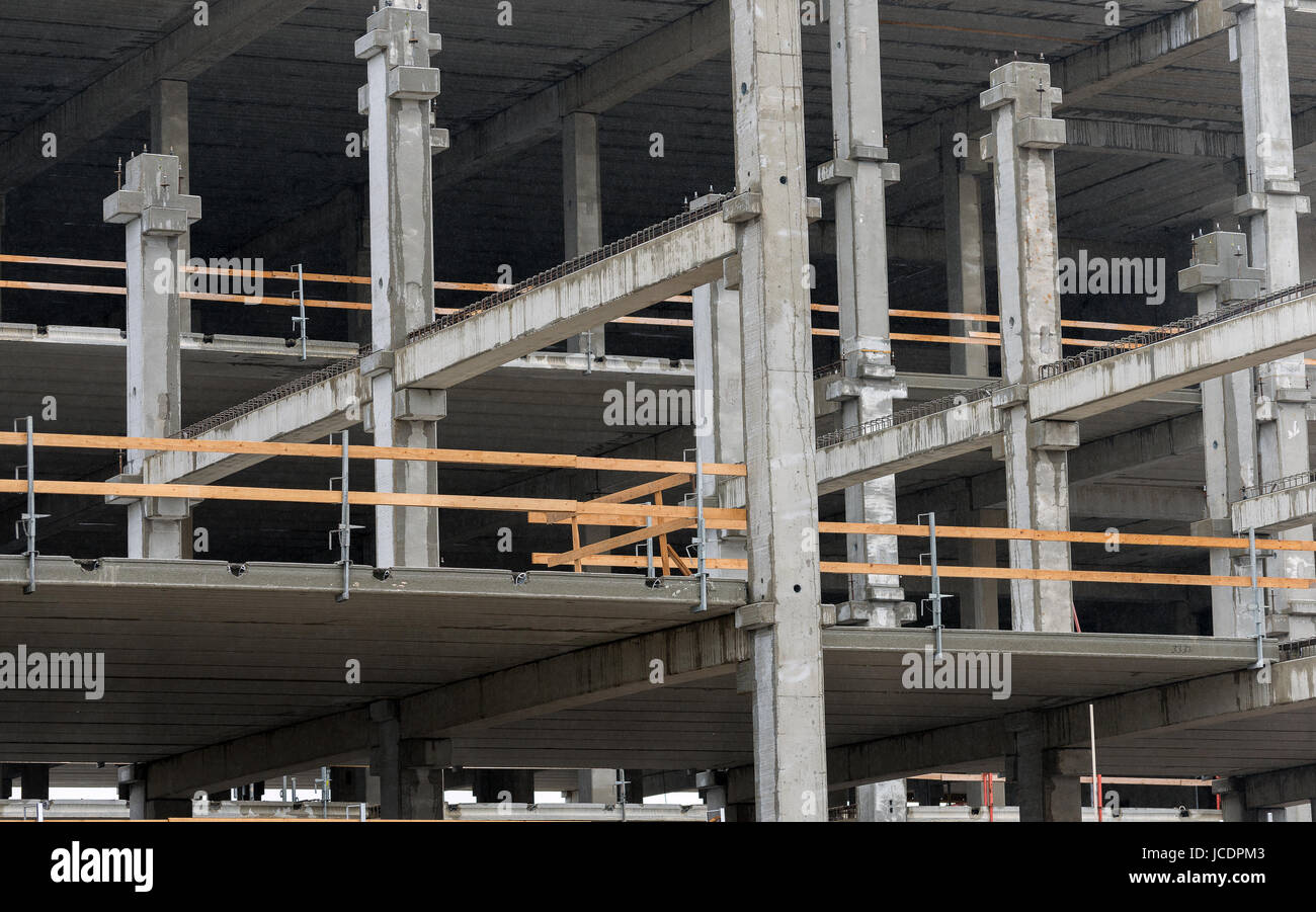 Large construction site with scaffolding building Stock Photo - Alamy
