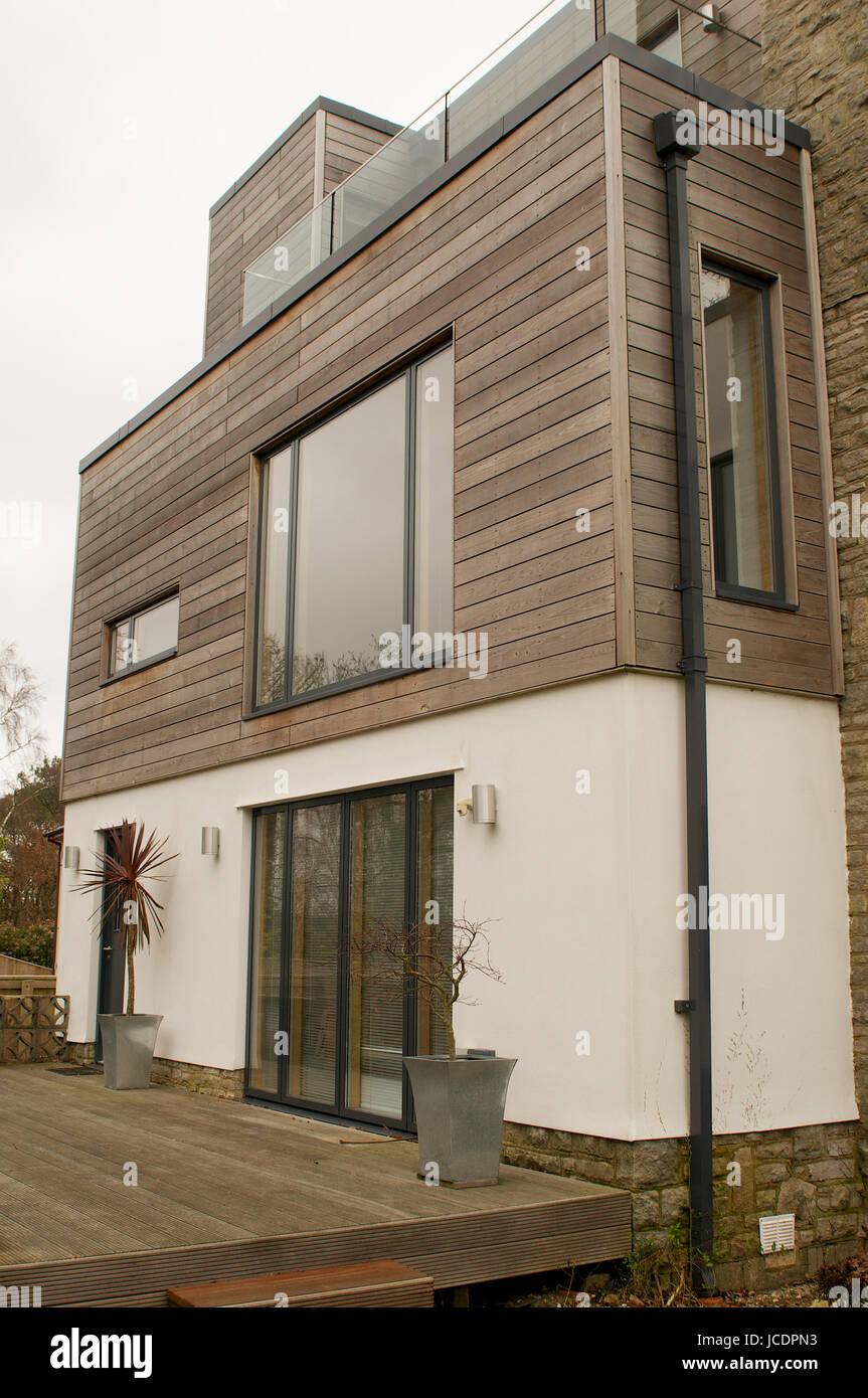 Exterior of a modern detached house Stock Photo - Alamy