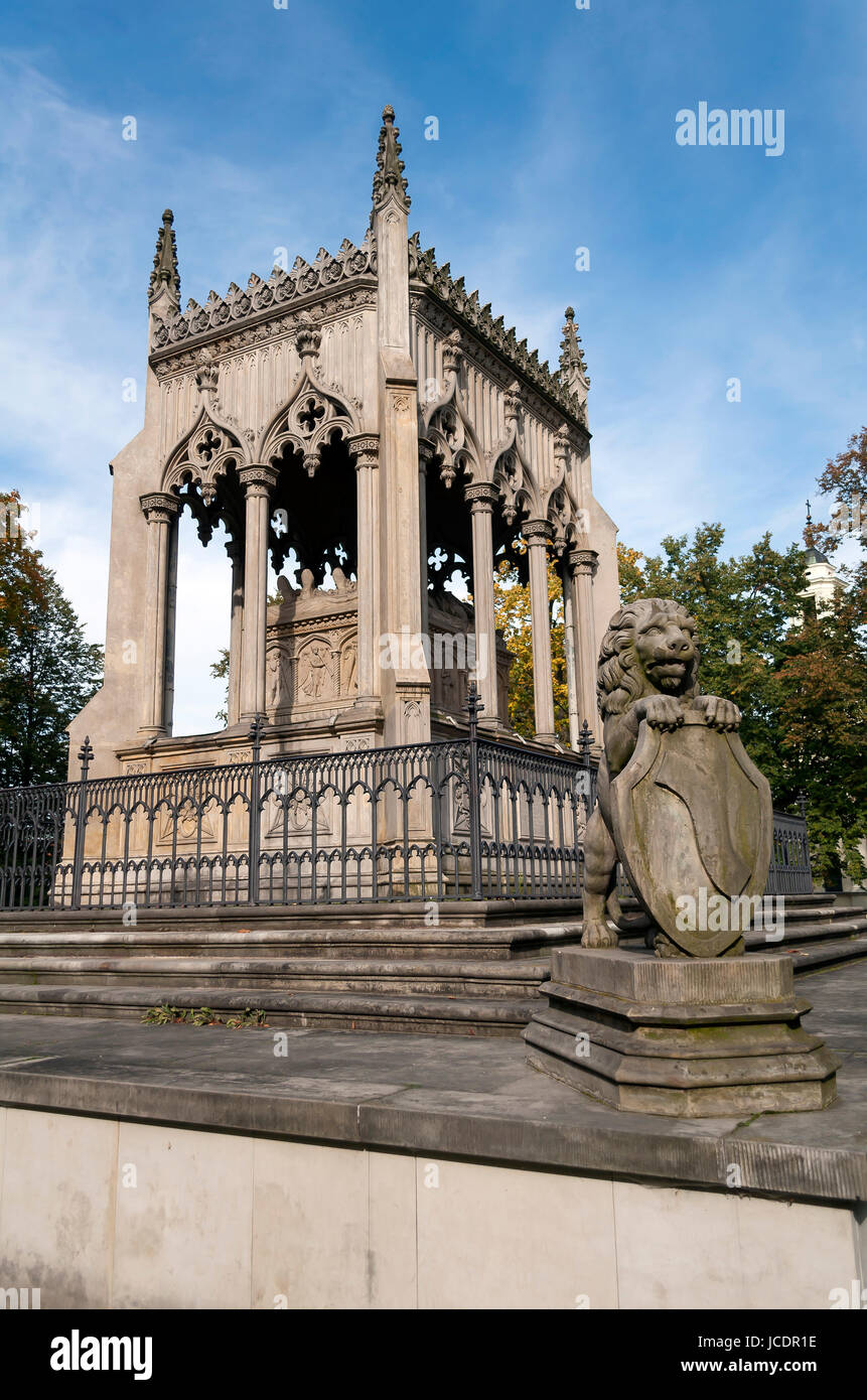 Rampant lion at the Mausoleum of Aleksandra and Stanislaw Kostka ...