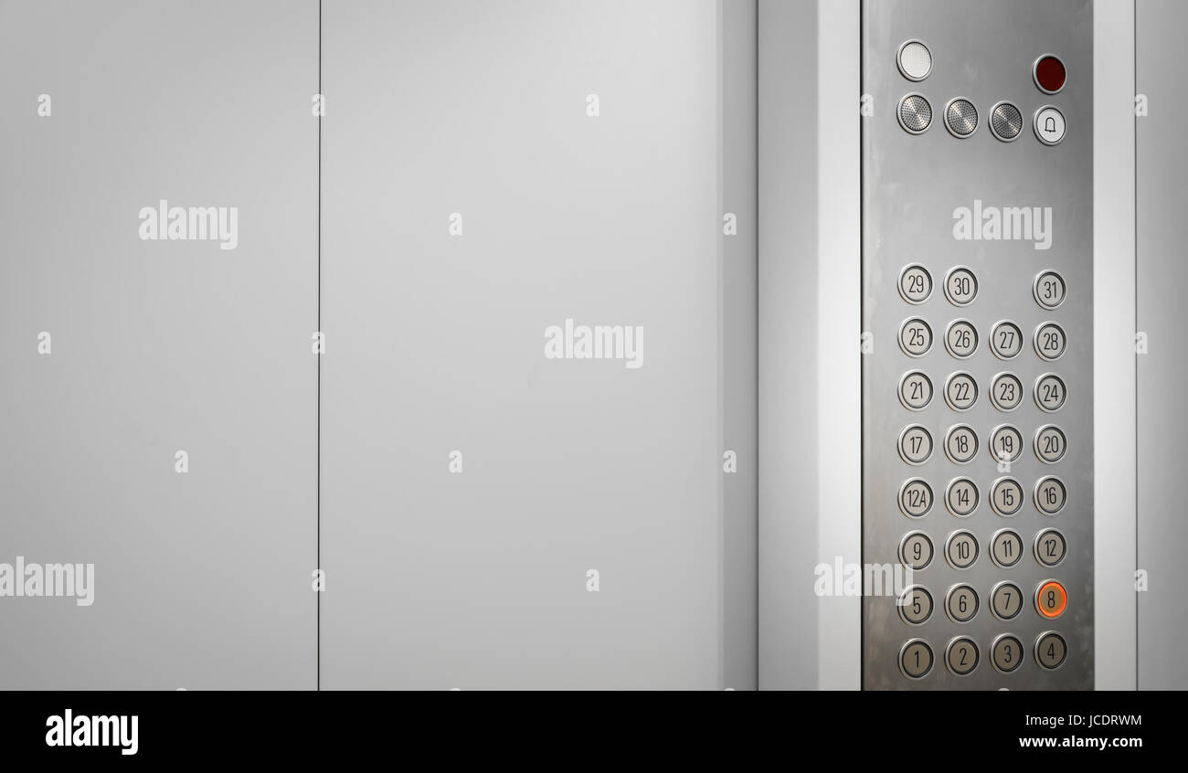 Elevator internal buttons control panel Stock Photo - Alamy