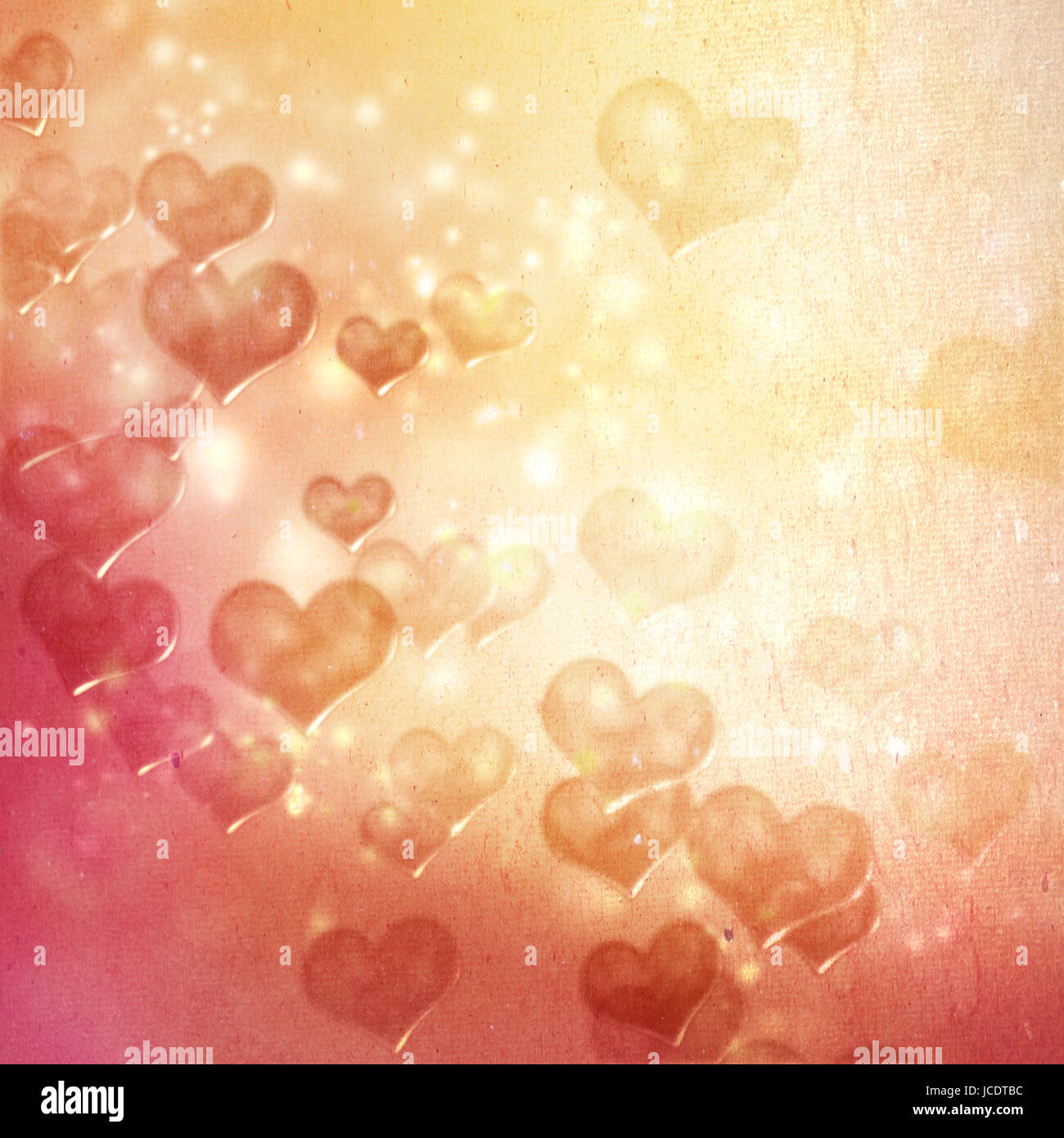 Hearts on grunge red orange gradient background Stock Photo - Alamy