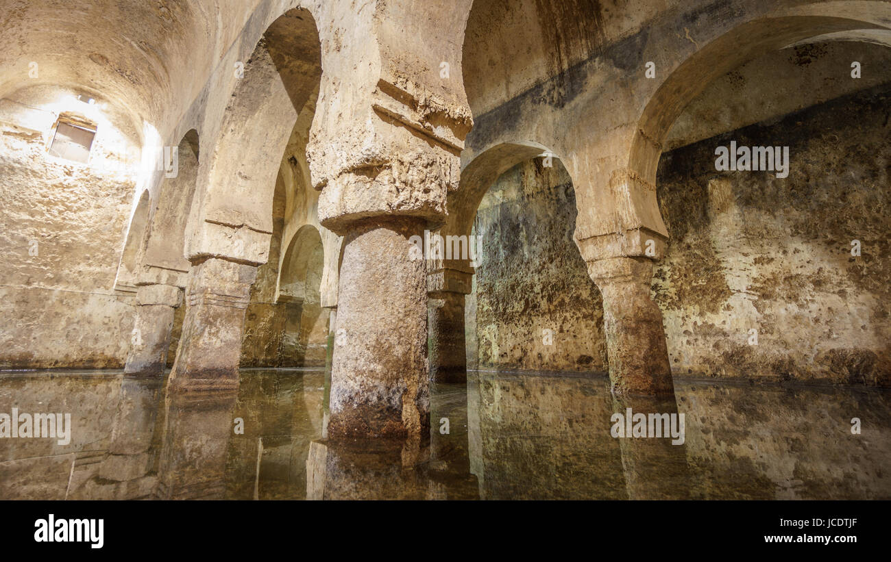 Wide angle view of Caceres arab cistern, XII century Stock Photo - Alamy