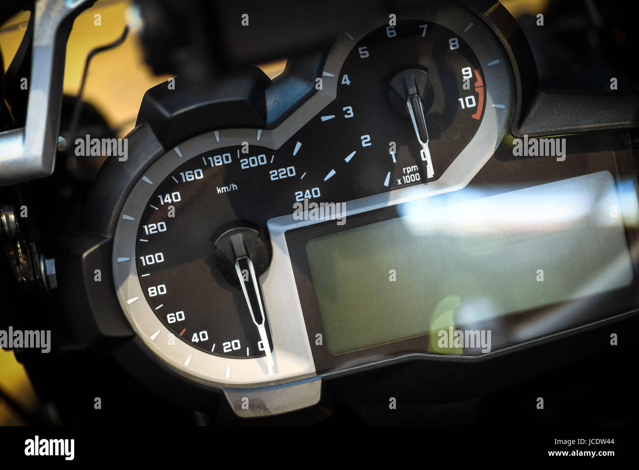 Detail of a speedometer of a motorcycle Stock Photo - Alamy