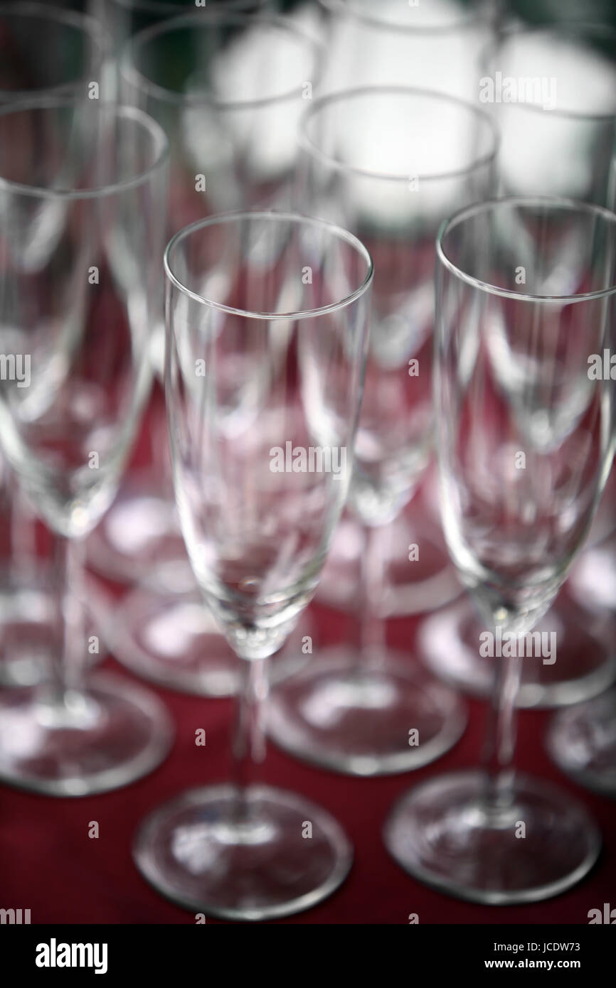 Color detail of some empty champagne glasses Stock Photo - Alamy