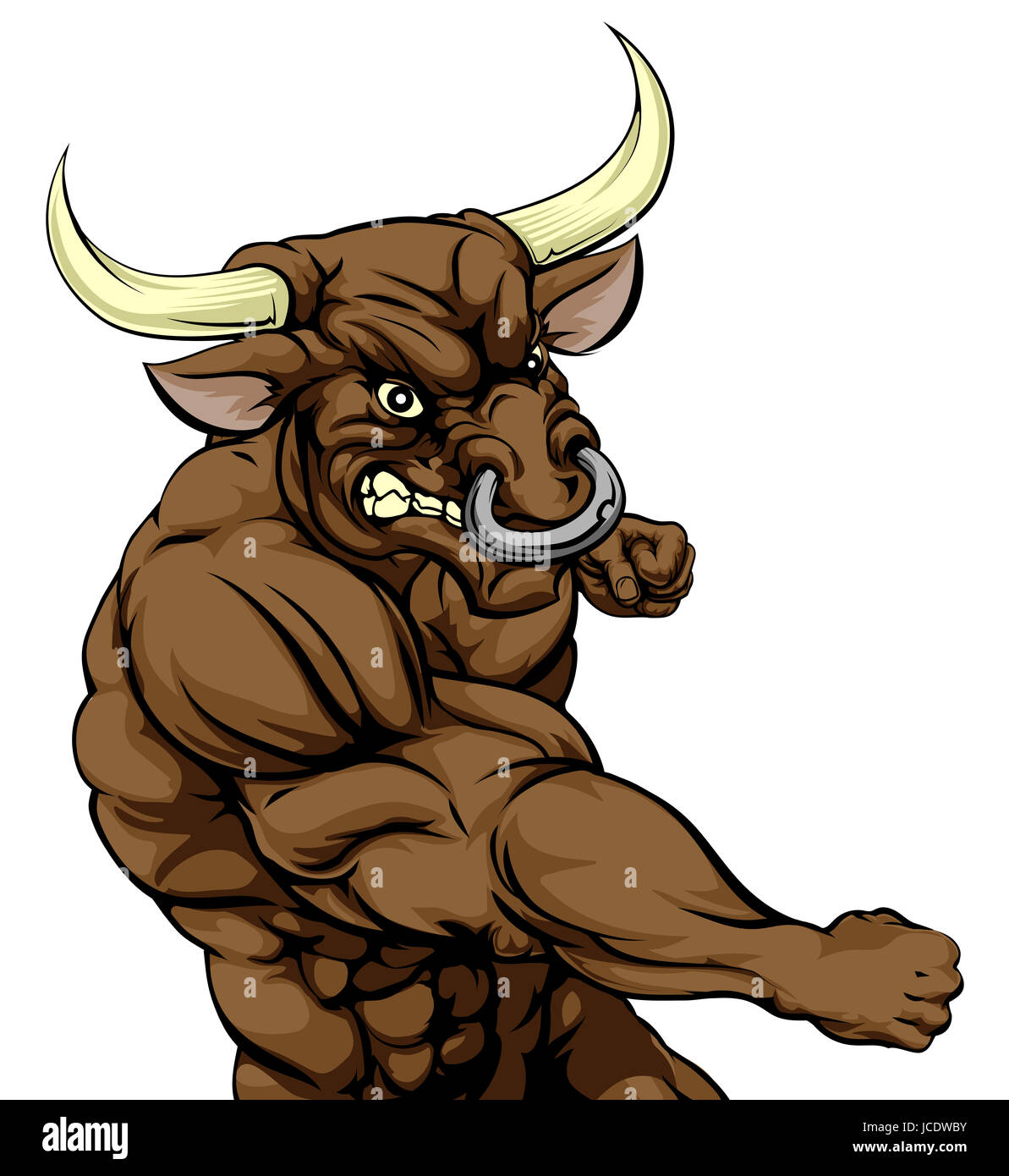 Aggressive muscular bull sports character hi-res stock photography and ...