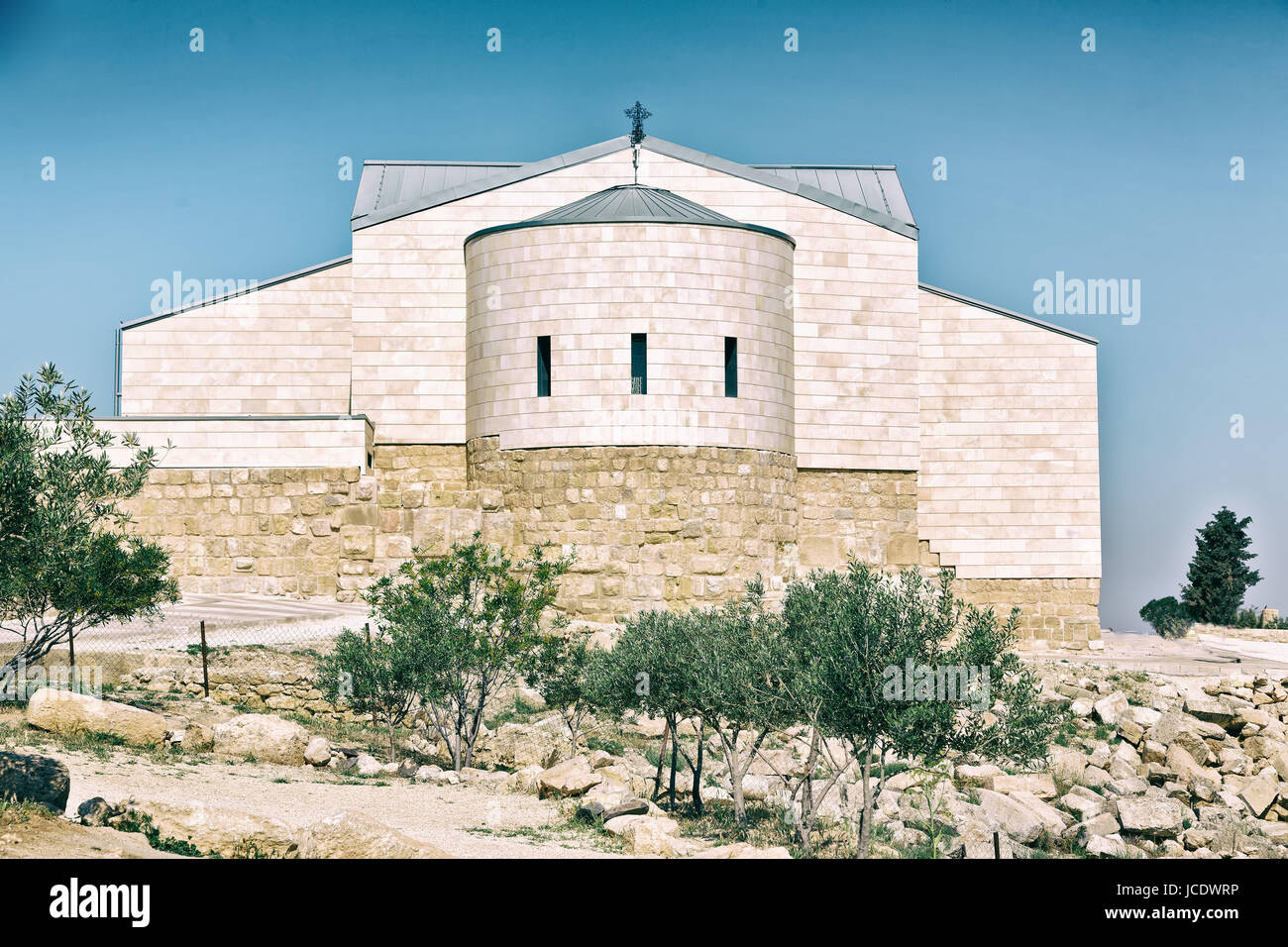 in the antique monastery religion site of mount nebo in jordan Stock ...