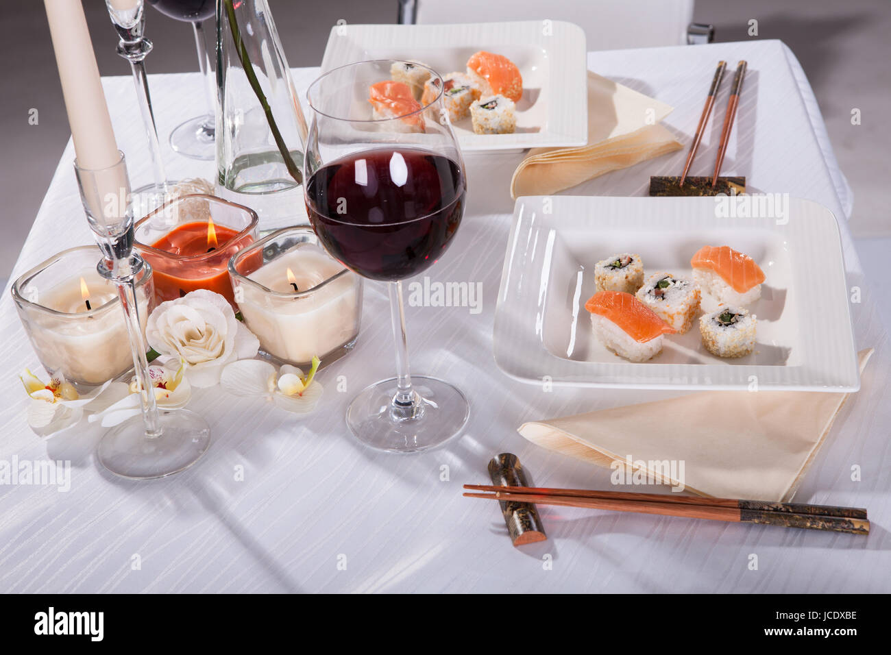 Portrait Of Oriented Food On Decorated Table Stock Photo - Alamy