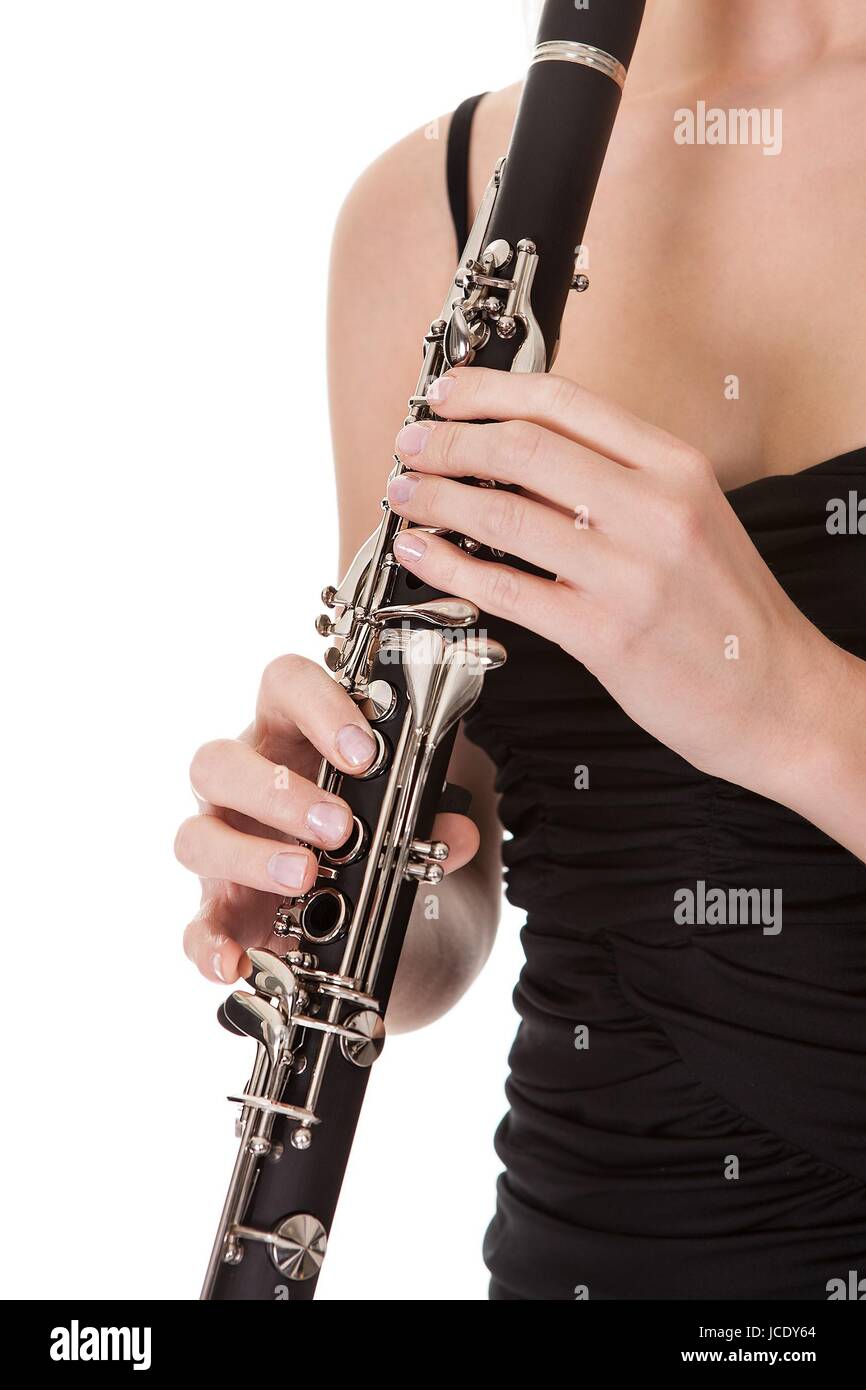 Young musician playing clarinet hands only hi-res stock photography and ...