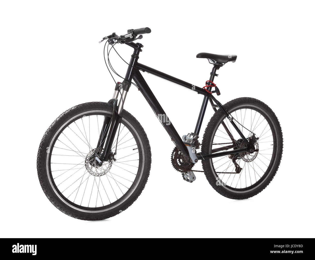 Studio shot of black mountain bike isolated on white Stock Photo - Alamy
