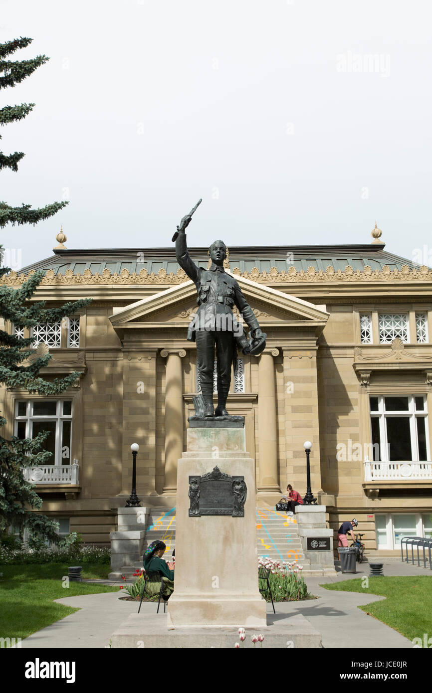 War Memorial outside of the Memorial Park Library in Calgary, Canada ...