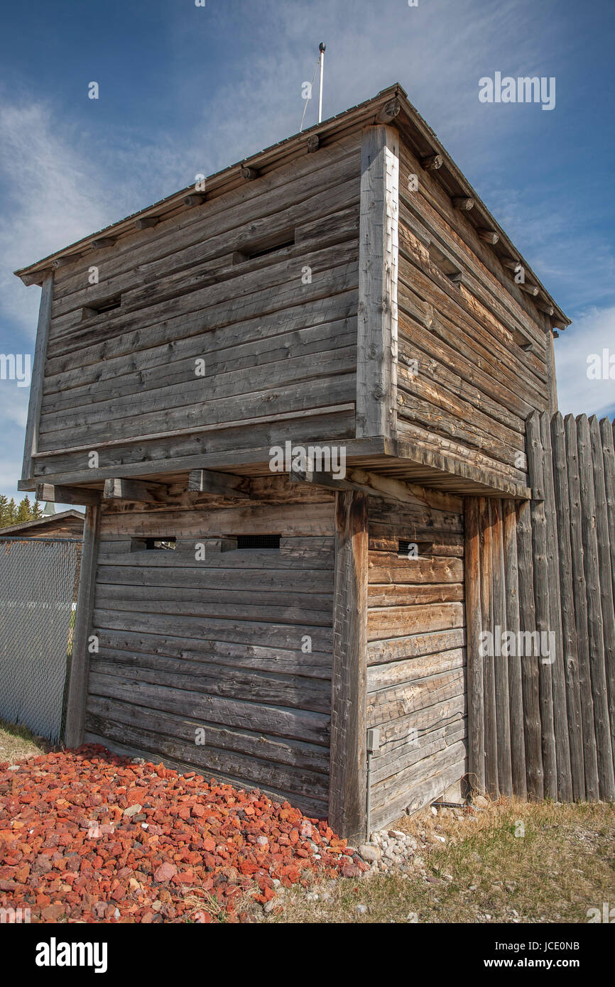 fort building built of wood logs Stock Photo - Alamy