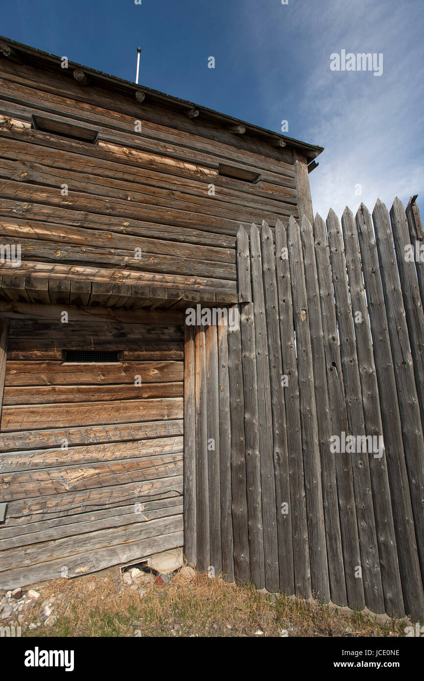 vintage log fort building details Stock Photo - Alamy