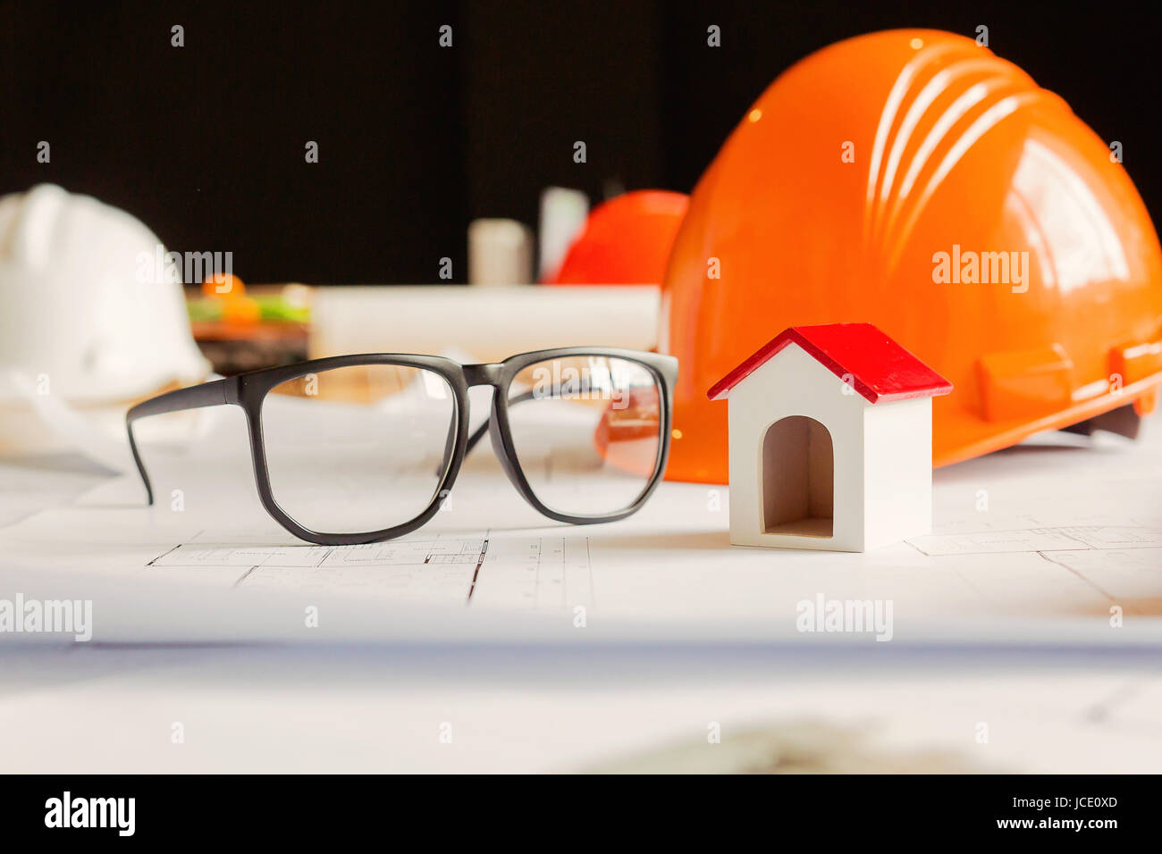 An architect working desk with copy space - Architectural Concept Stock ...