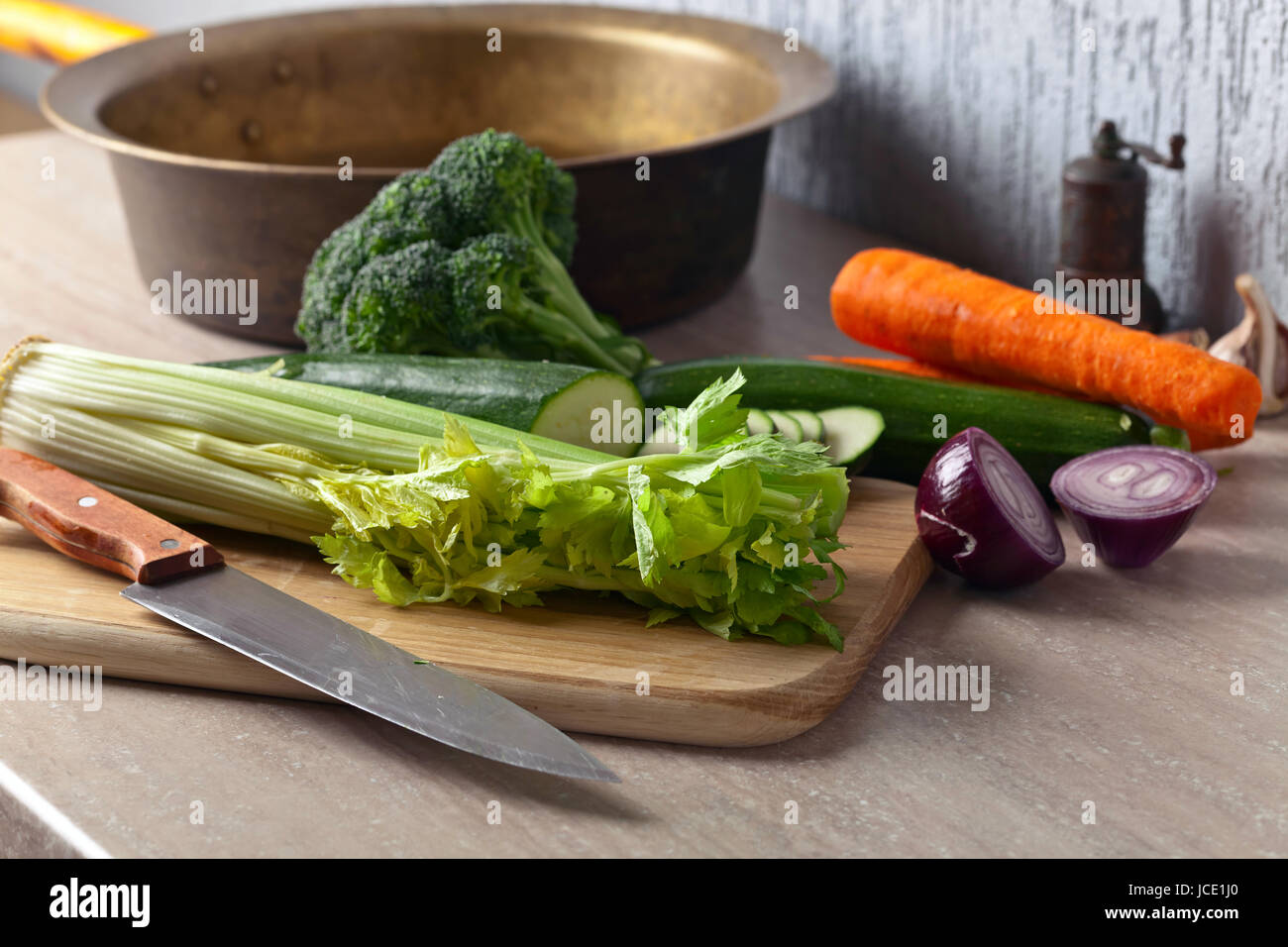 Unfinished meal and vegetables hi-res stock photography and images - Alamy