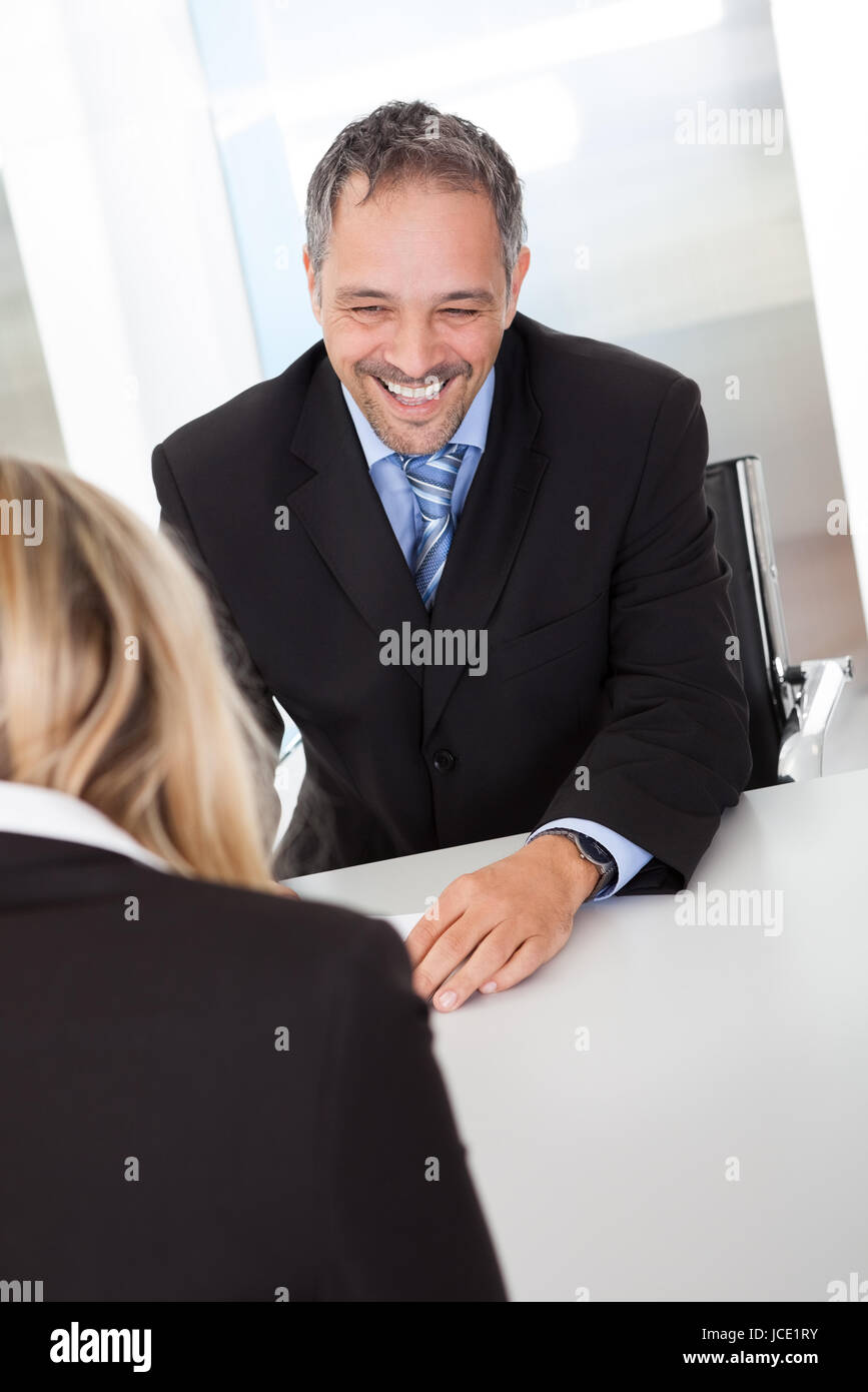 Portrait of successful businessman at the interview Stock Photo - Alamy