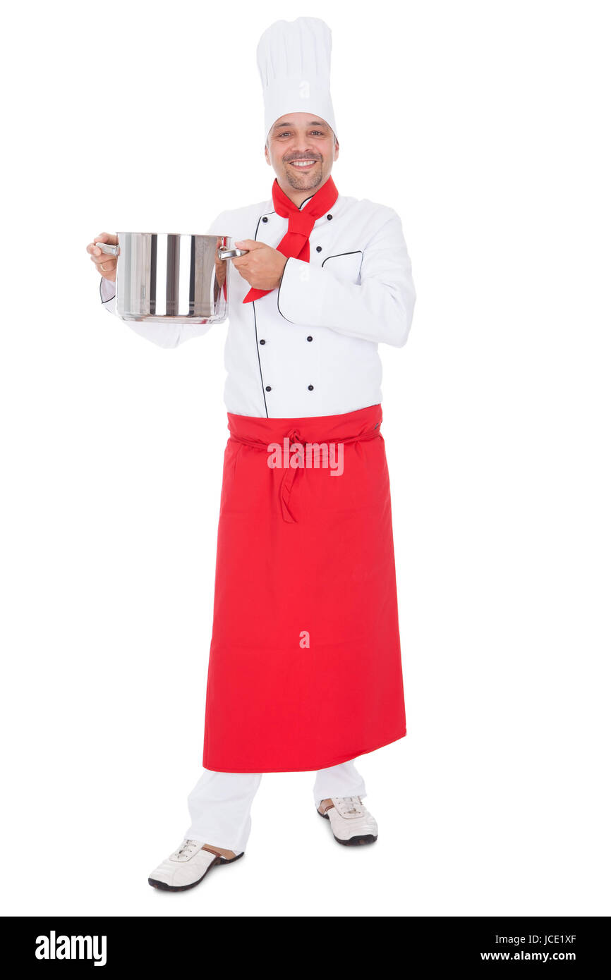 Portrait of a handsome cook. Isolated on white Stock Photo - Alamy