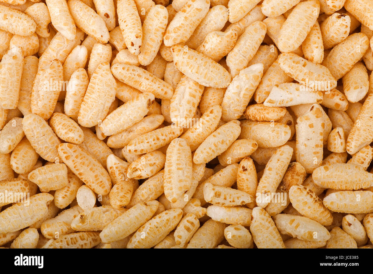 organic rice puff cereal closeup background Stock Photo - Alamy