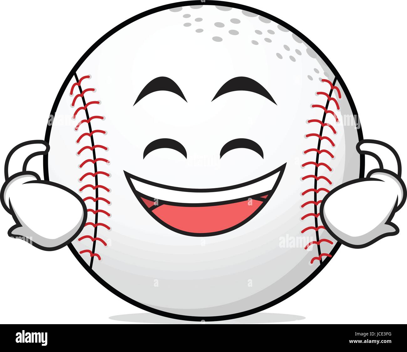 Grinning face baseball cartoon character Stock Vector Image & Art - Alamy