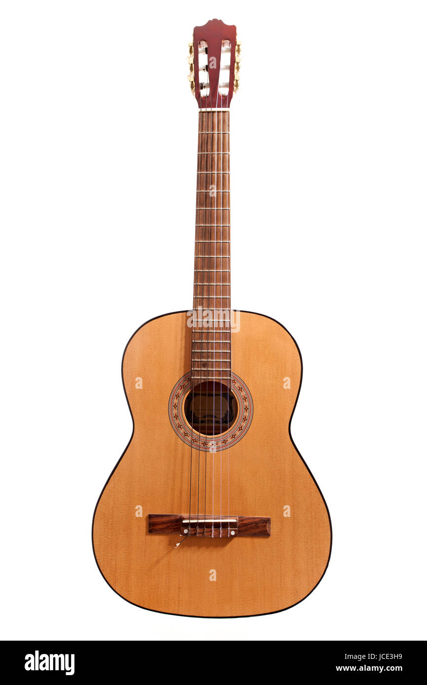 classical guitar isolated on white background Stock Photo - Alamy
