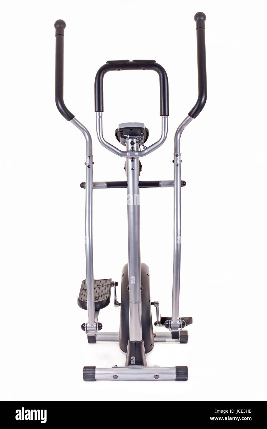 elliptical trainer front view on white background Stock Photo - Alamy