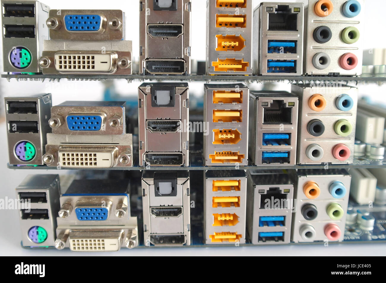 Back side of computer main boards Stock Photo - Alamy
