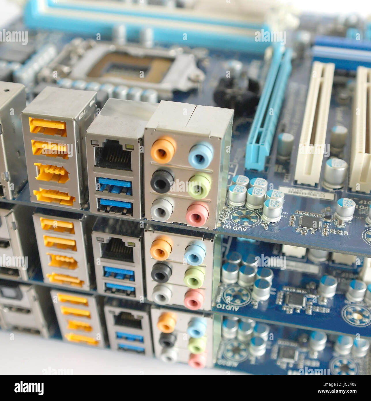 Three computer main boards. Shallow DOF Stock Photo - Alamy