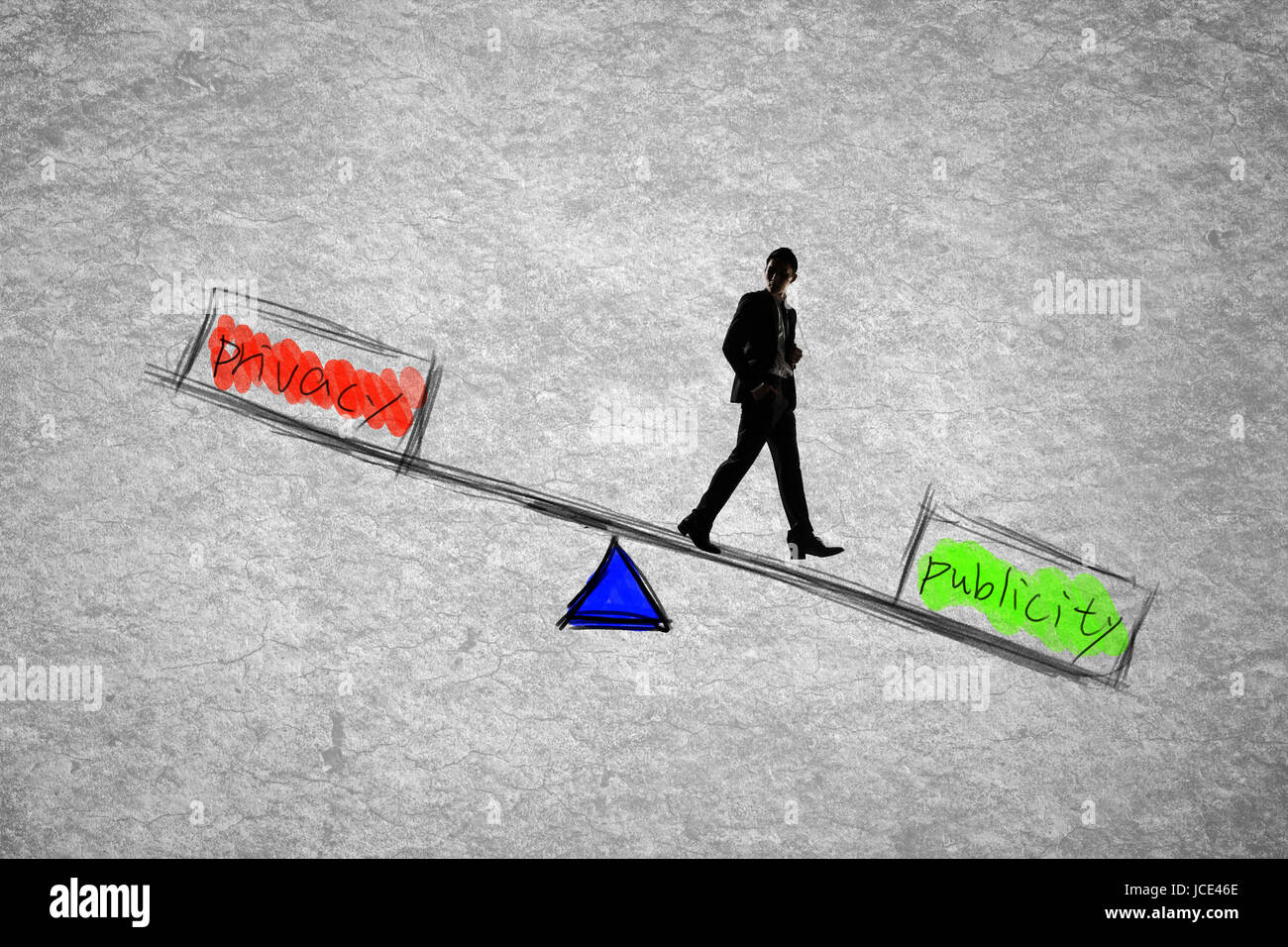 Balance concept about privacy and publicity Stock Photo - Alamy