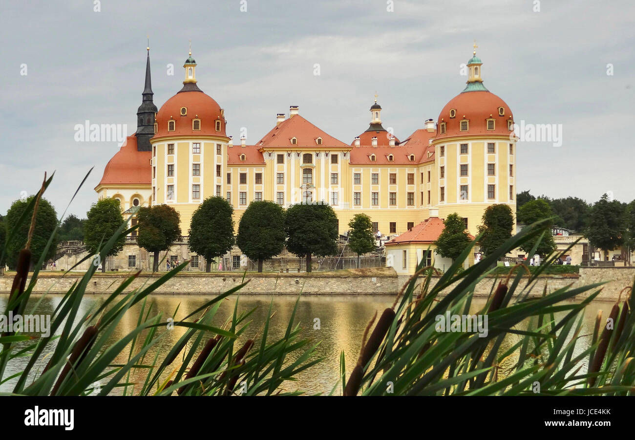 the Moritzburg Castle, a Baroque Palace in Moritzburg in the german ...