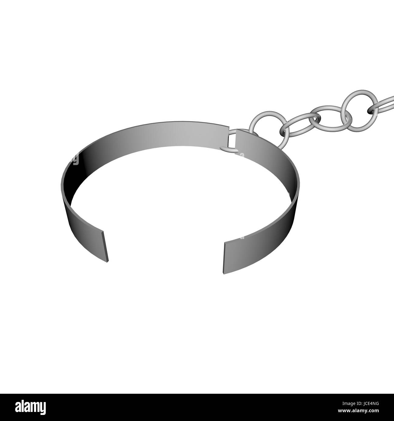 Open ring of chains, symbol of freed prisoner, 3d render Stock Photo ...