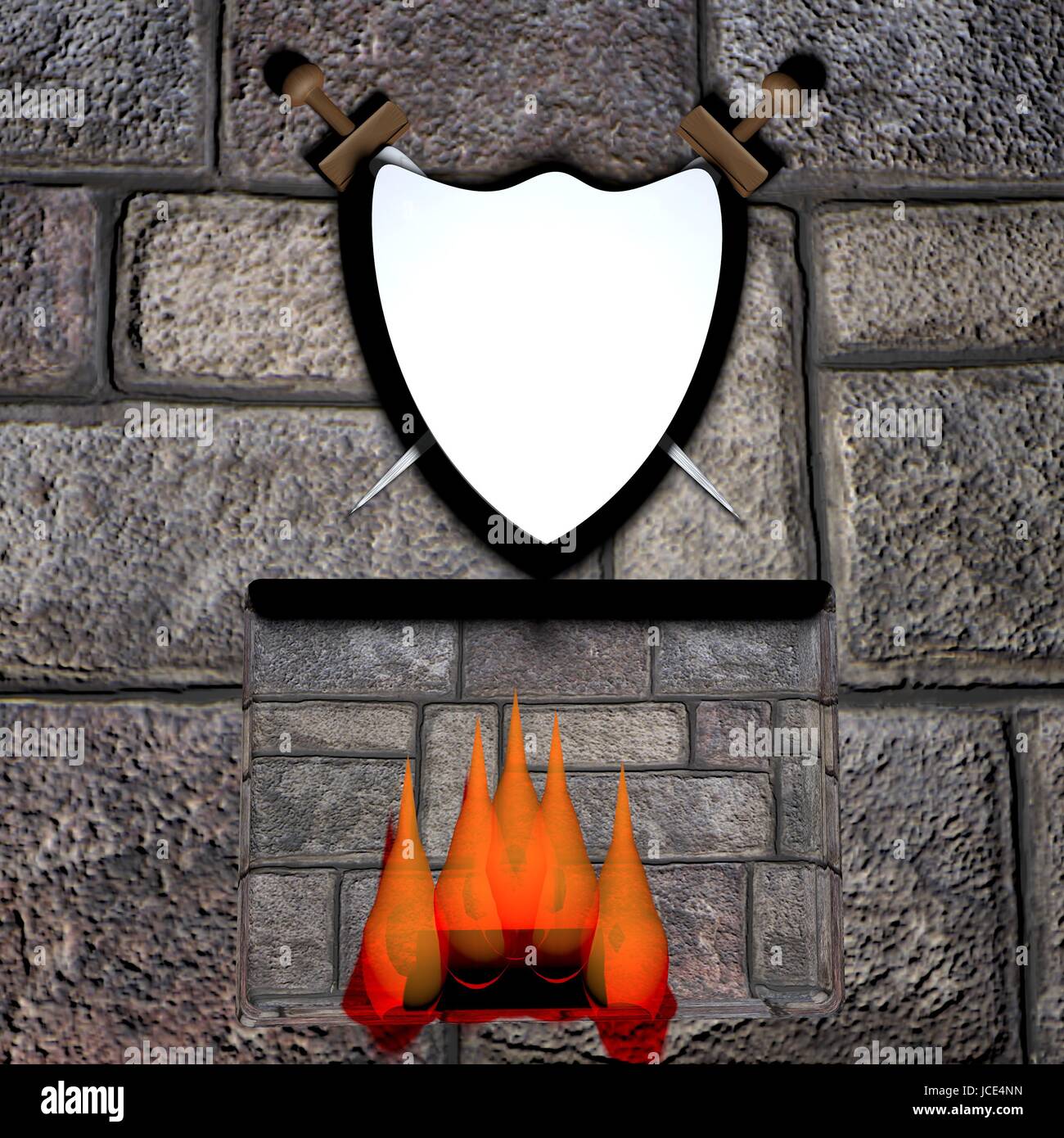 Brickwall fireplace hi-res stock photography and images - Alamy