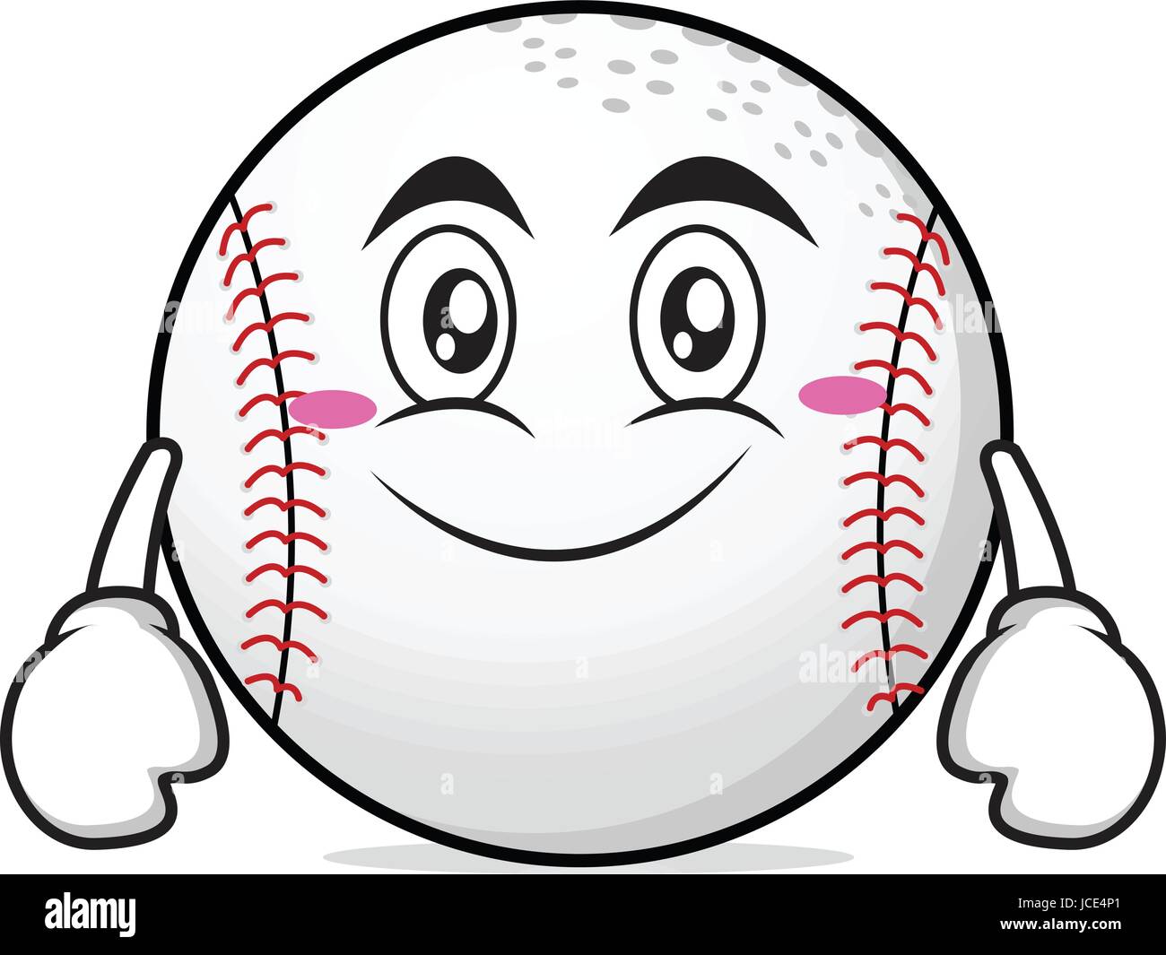 Smile face baseball cartoon character Stock Vector Image & Art - Alamy