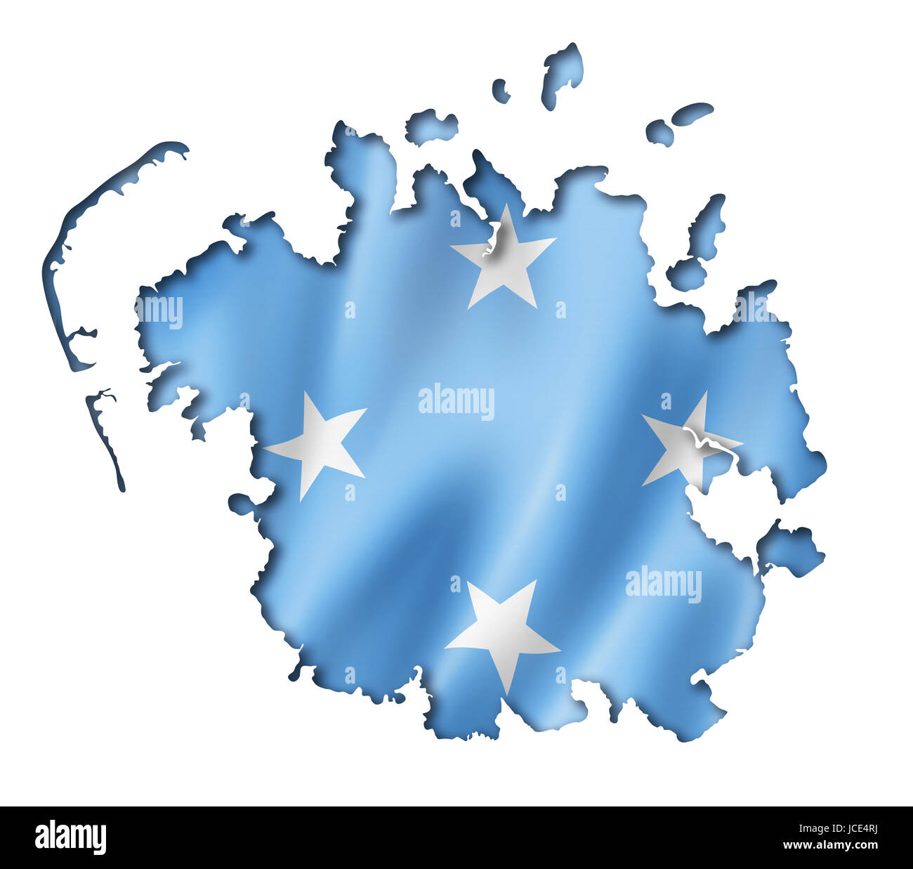 Micronesia flag map, three dimensional render, isolated on white Stock ...