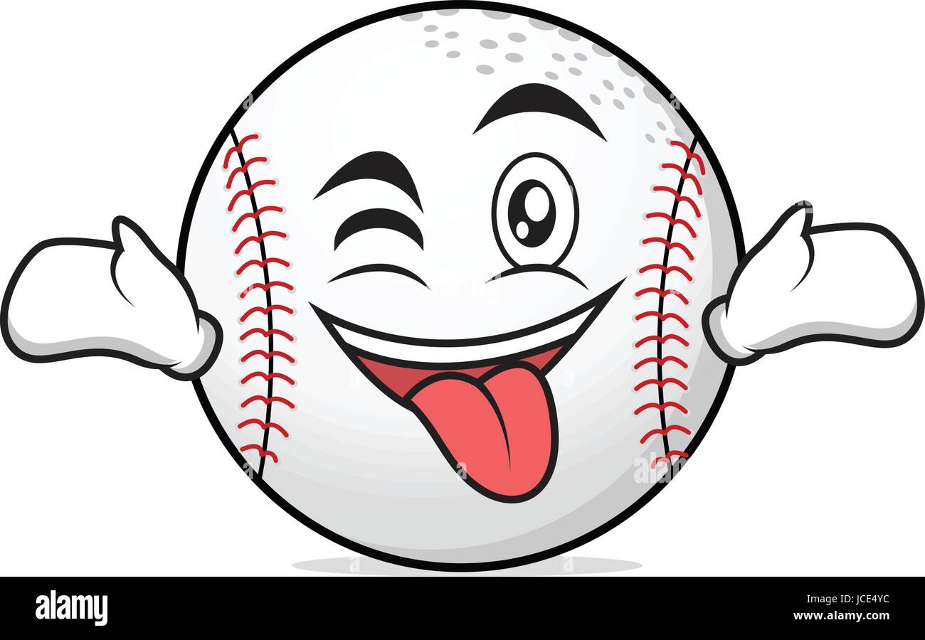 Tongue out with wink baseball character Stock Vector Image & Art - Alamy