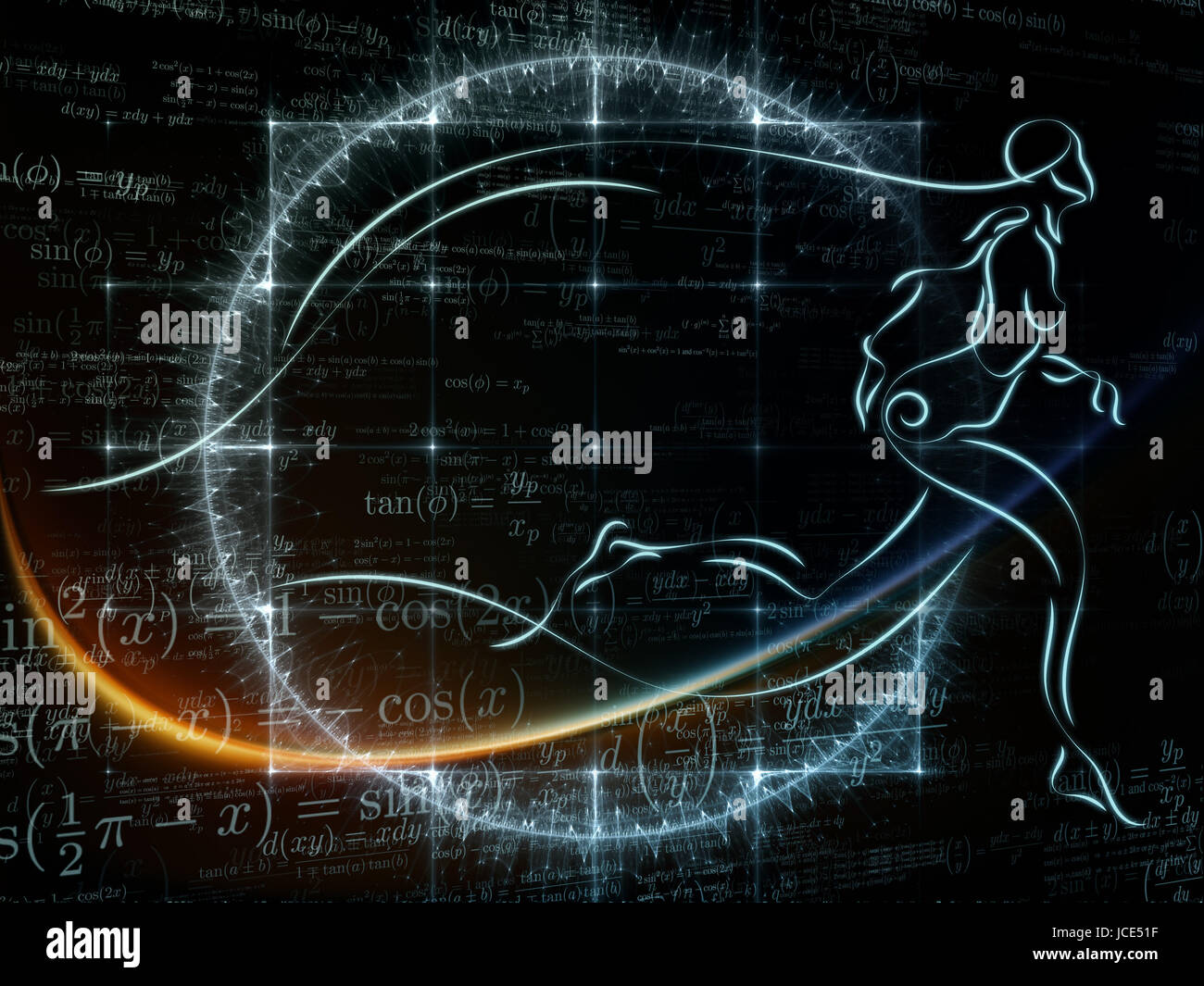 Geometry of Man series. Composition of Human line drawing, math ...