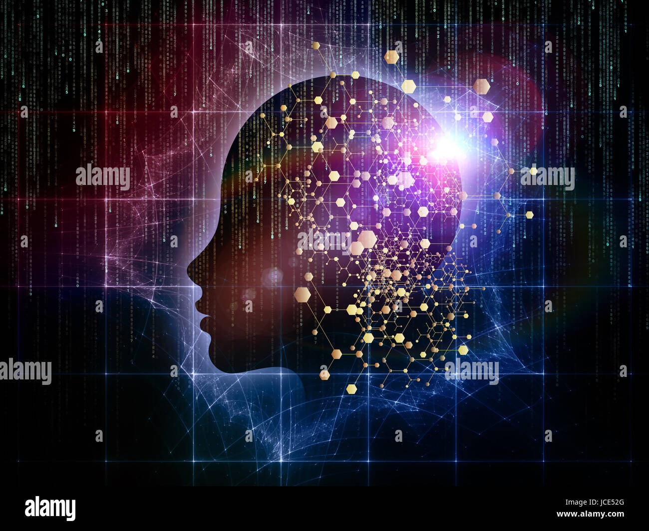 Mind Geometry series. Visually pleasing composition of Human profile ...