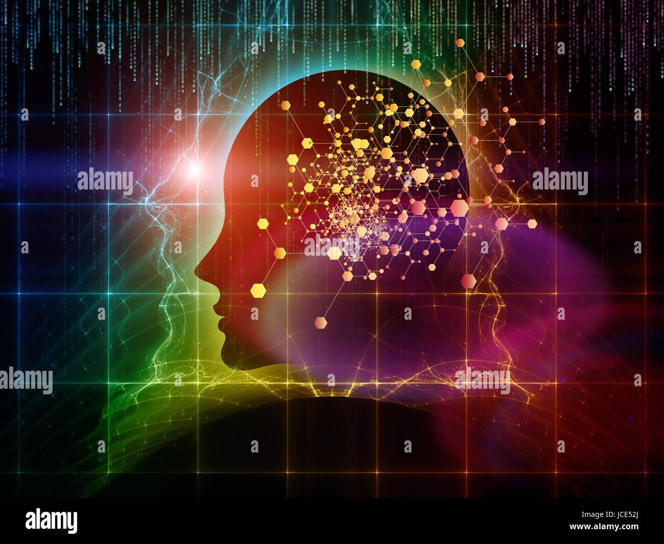 Mind Geometry series. Visually pleasing composition of Human profile ...