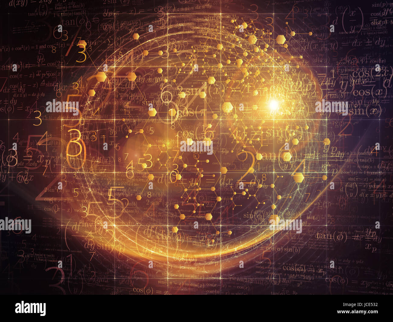 Particle Geometry series. Composition of Human profile, math and design ...