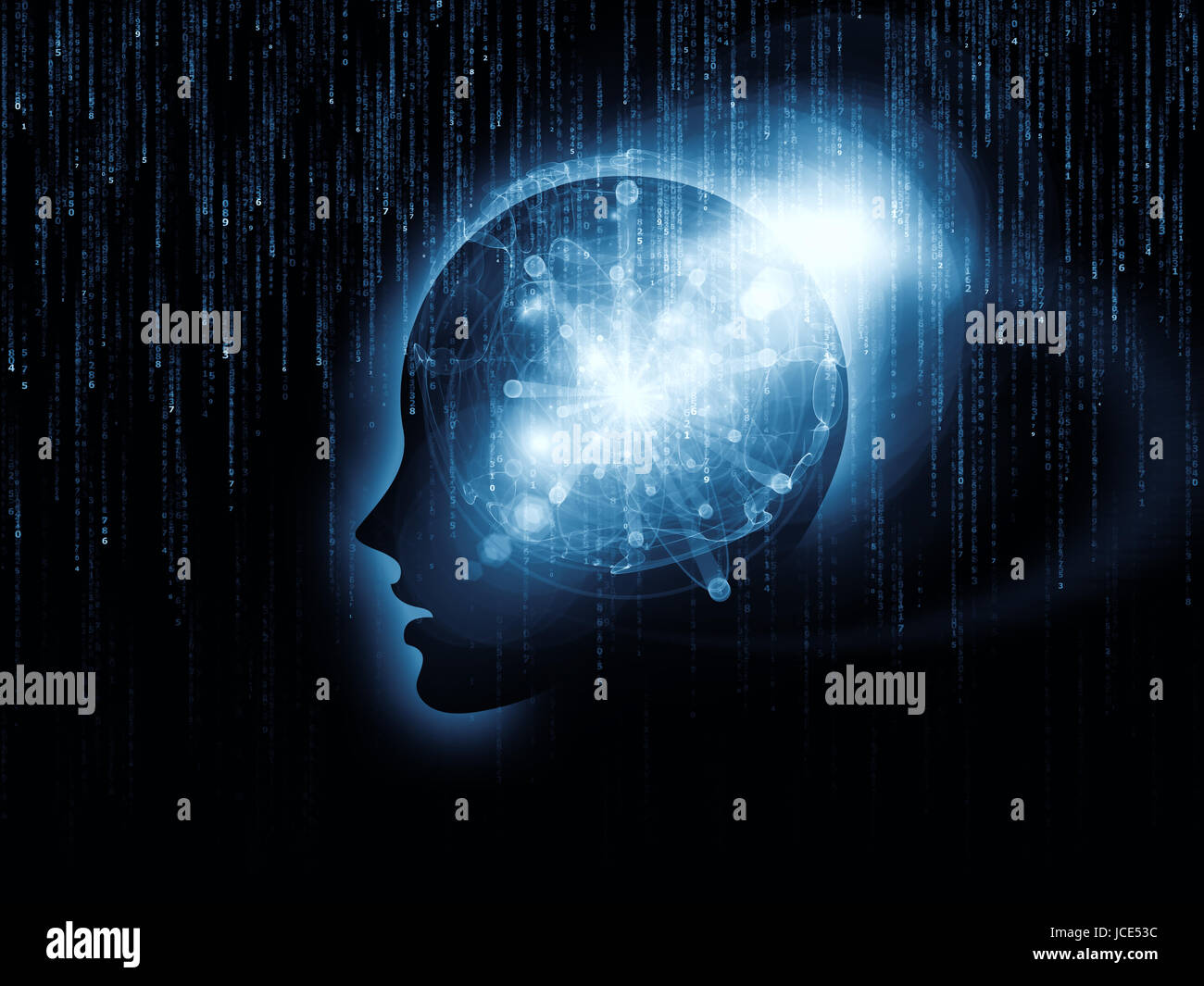Mind Geometry series. Background design of Human profile, math and ...
